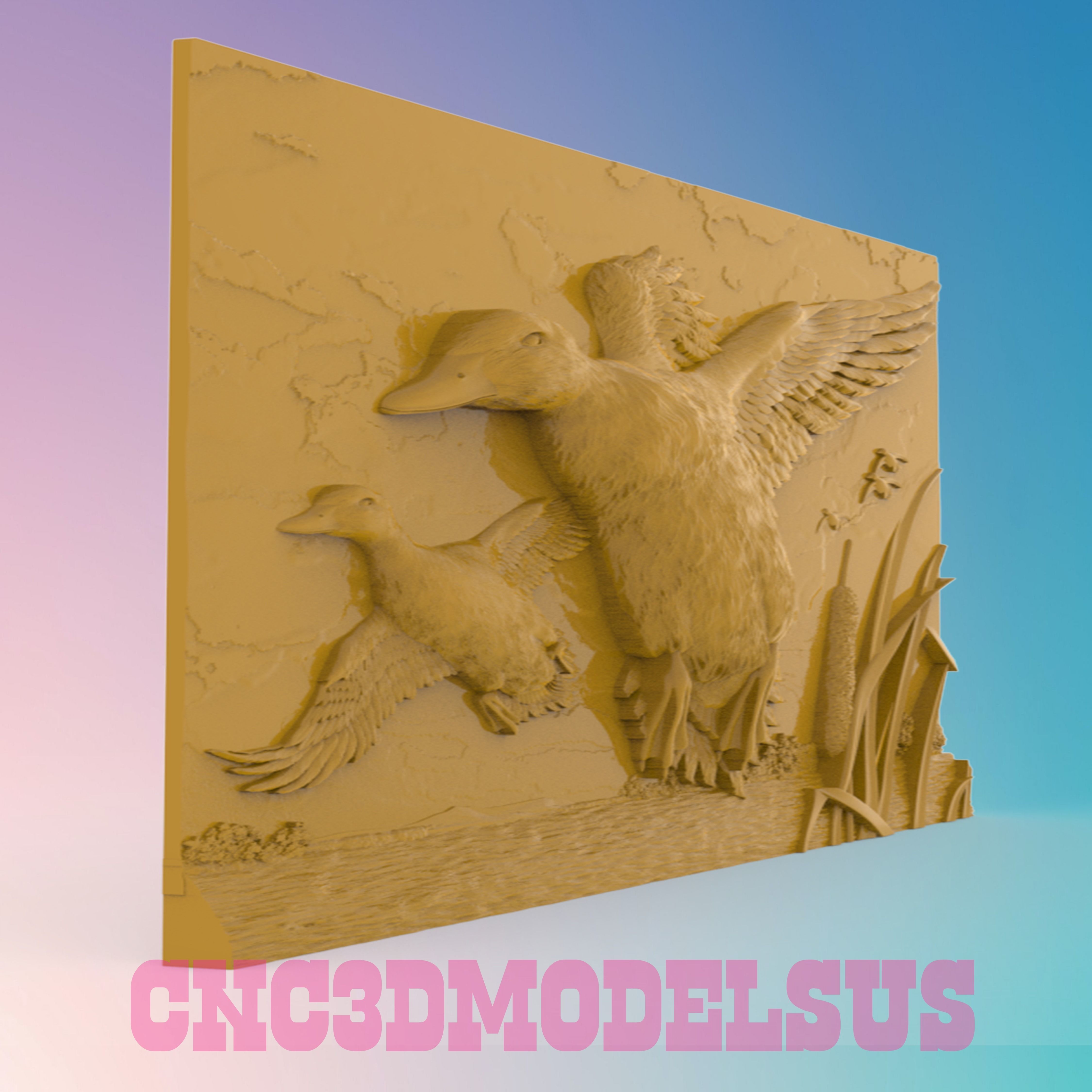 Ducks 3D MODEL STL FILE FOR CNC ROUTER LASER 3D model 3D printable ...