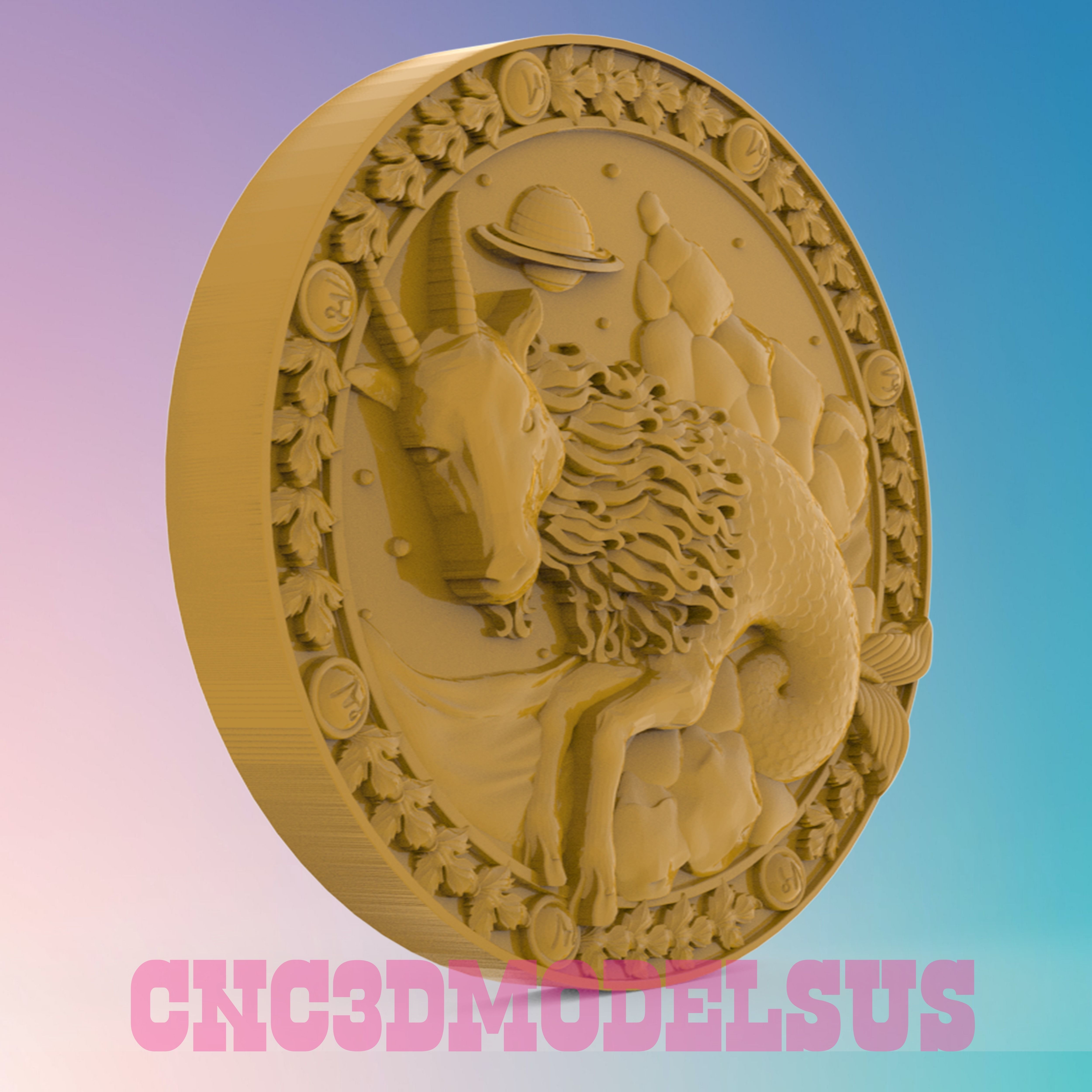 Capricornus Goat 3D MODEL STL FILE FOR CNC ROUTER LASER 3D model 3D ...