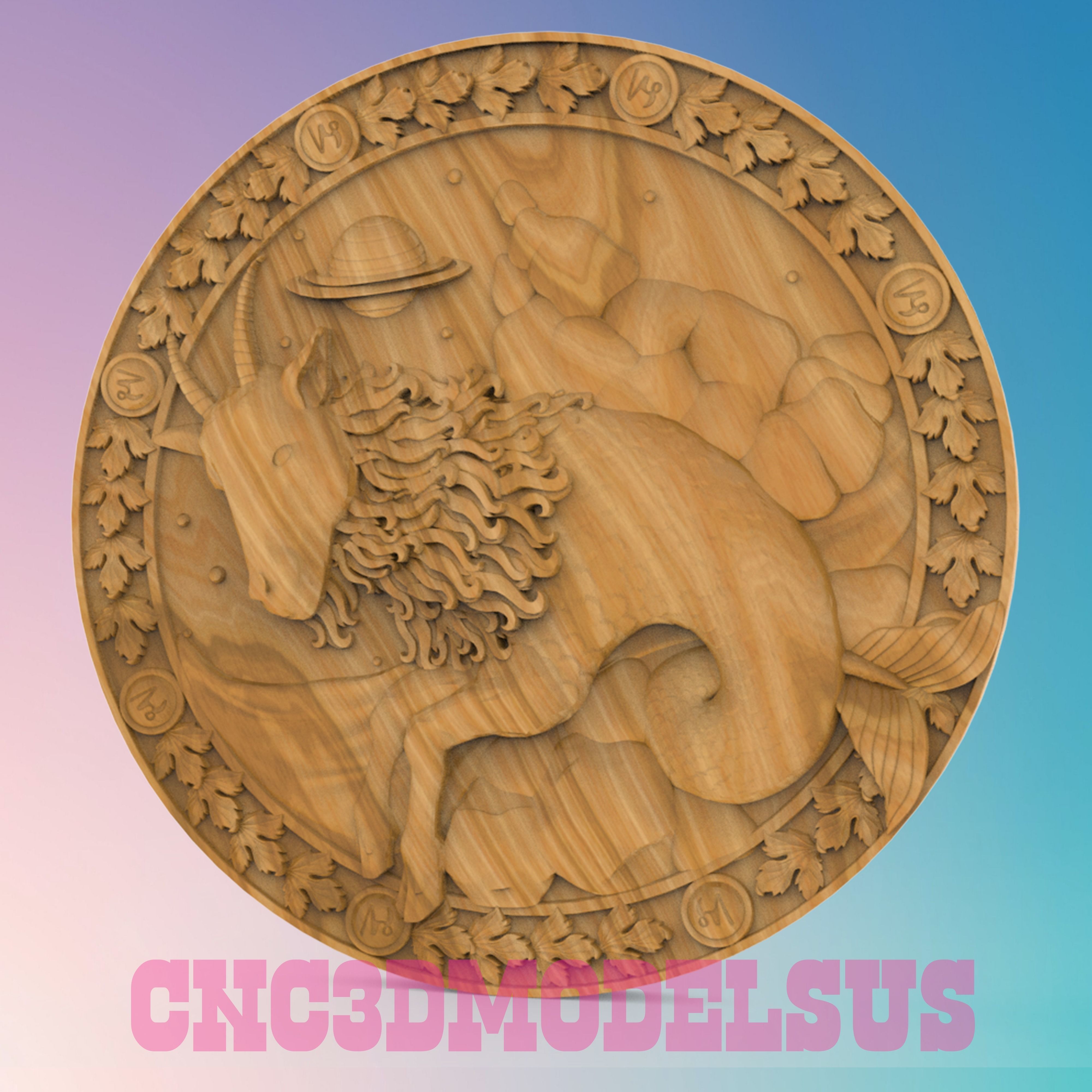 Capricornus Goat 3D MODEL STL FILE FOR CNC ROUTER LASER 3D model 3D ...