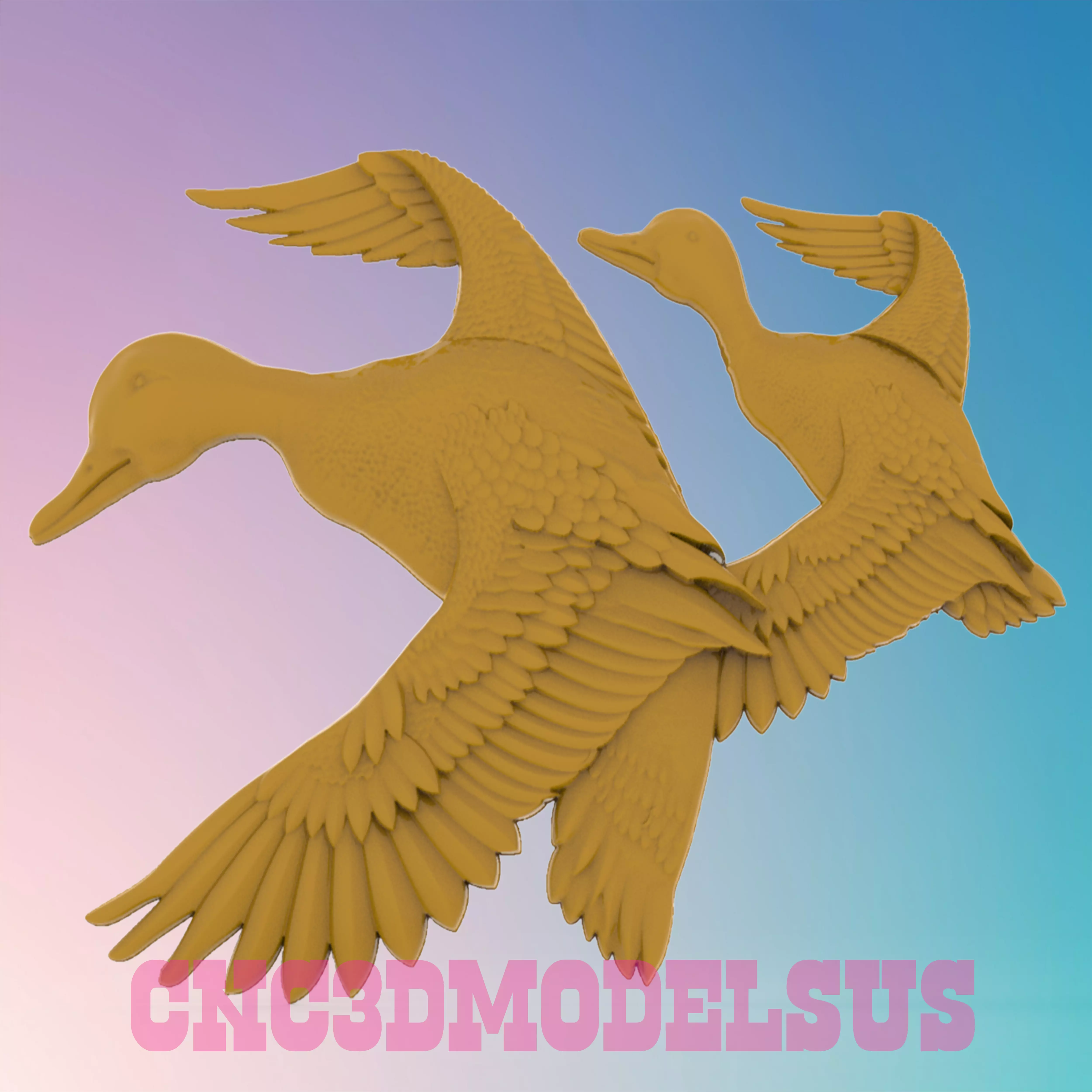 flying ducks 3D MODEL STL FILE FOR CNC ROUTER LASER 3D model 3D ...