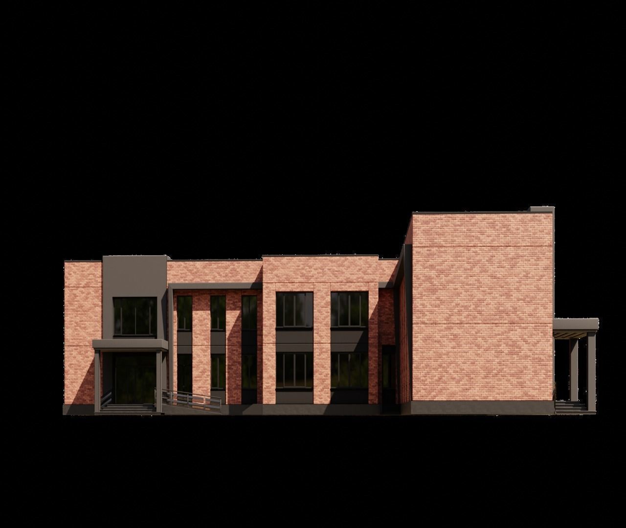 Modern Brick Building 3D model | CGTrader