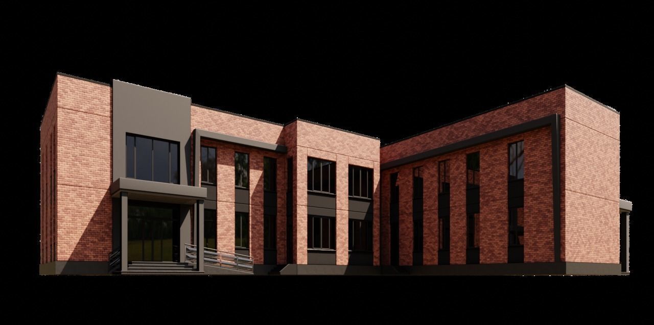 Modern Brick Building 3D model | CGTrader