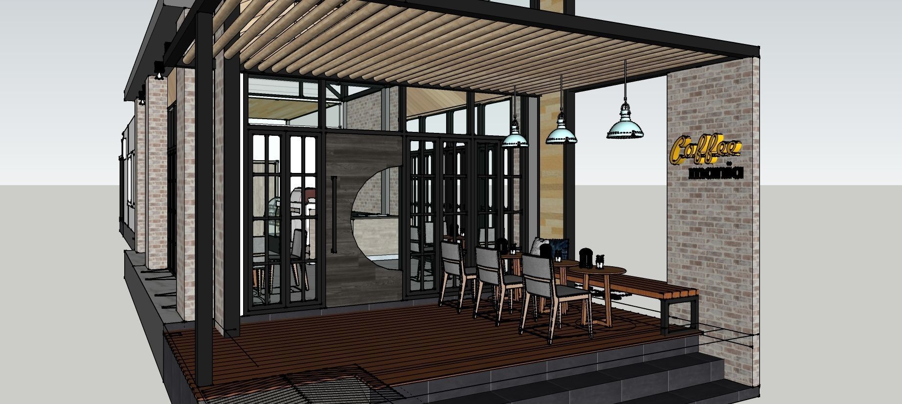 CAFE AND HOUSE 3D model | CGTrader