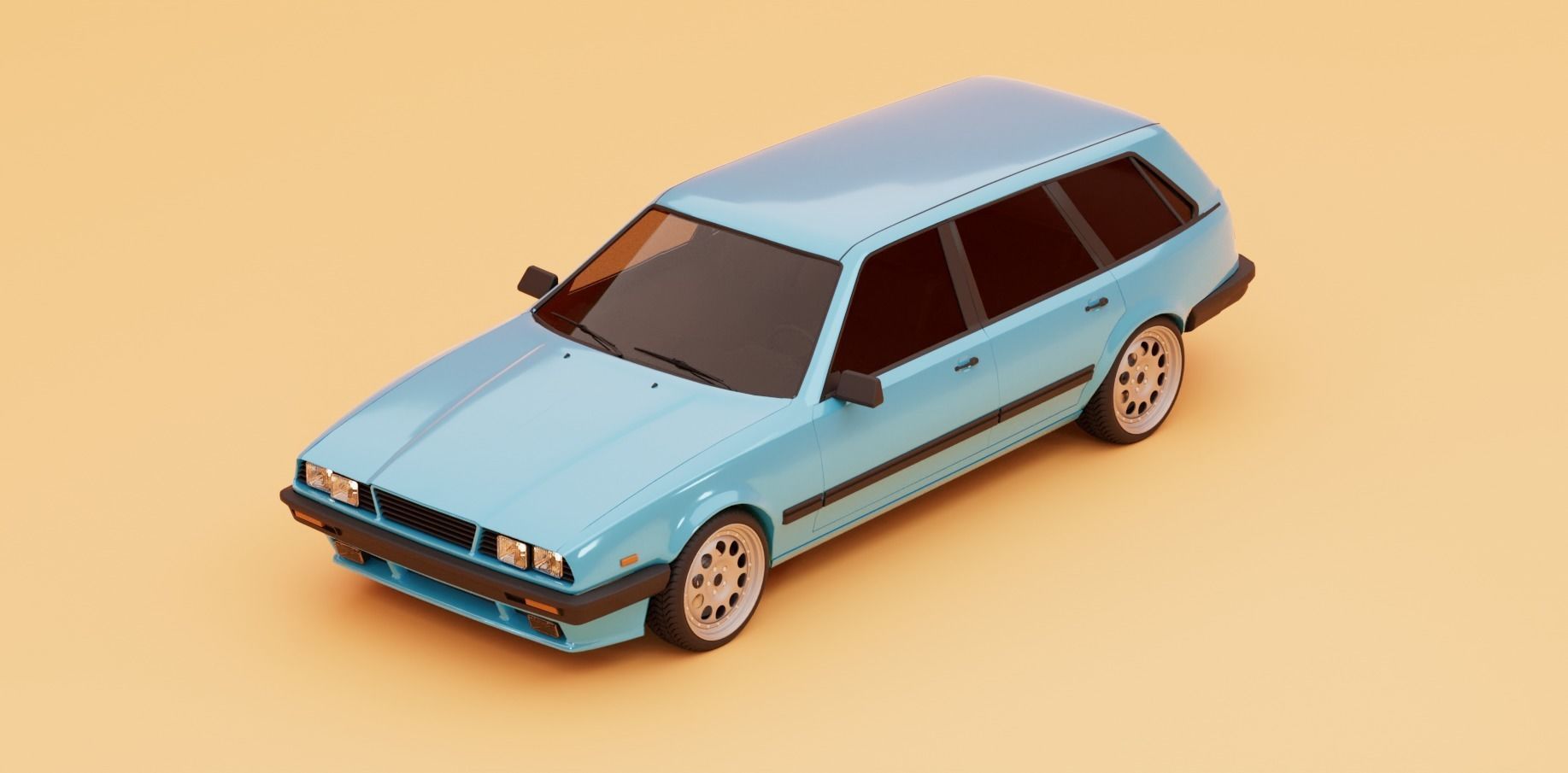 80s estate car 3D model | CGTrader