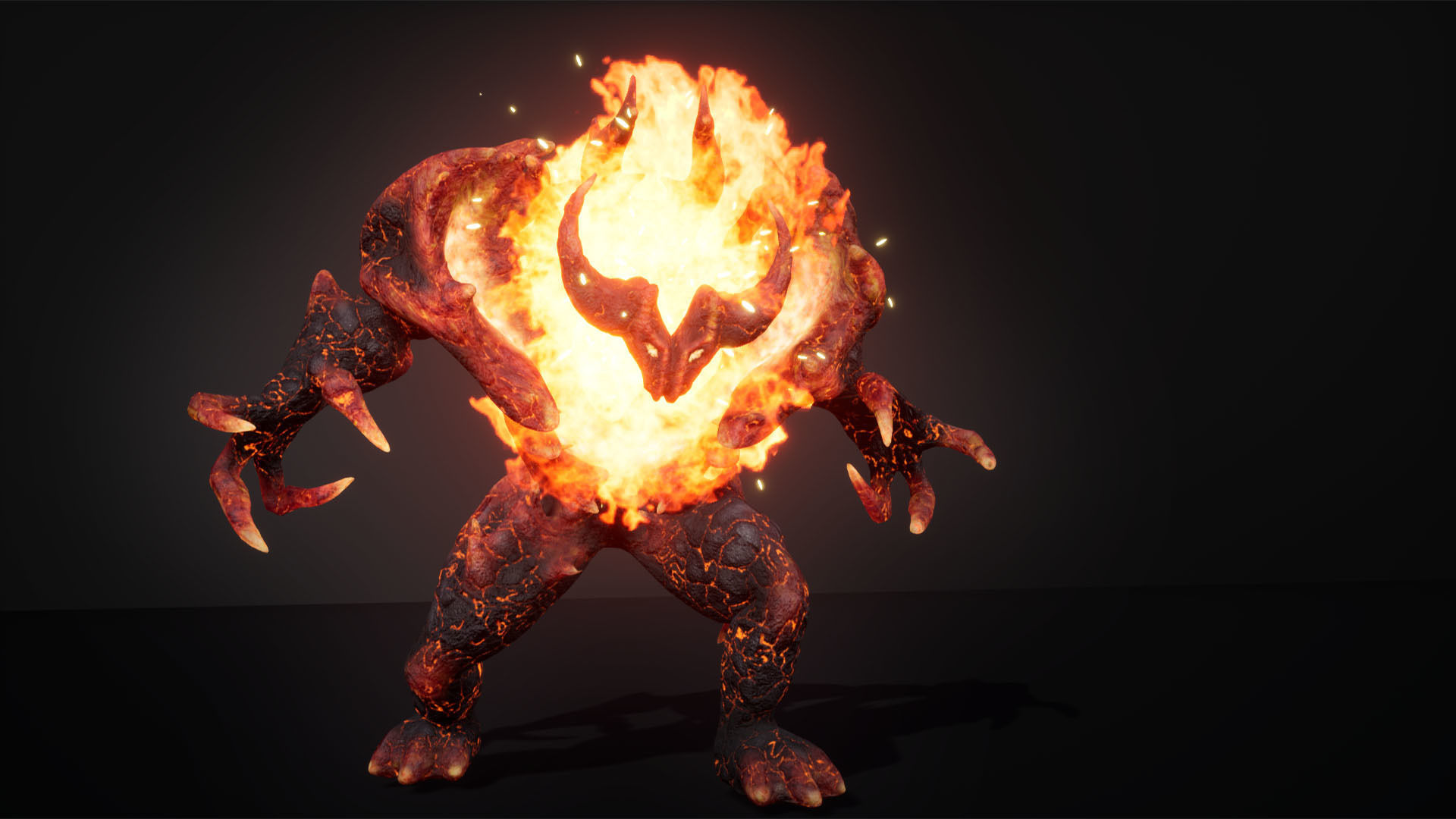 3D model Hell Golem Guard Low-poly game engine ready 3D model VR / AR ...