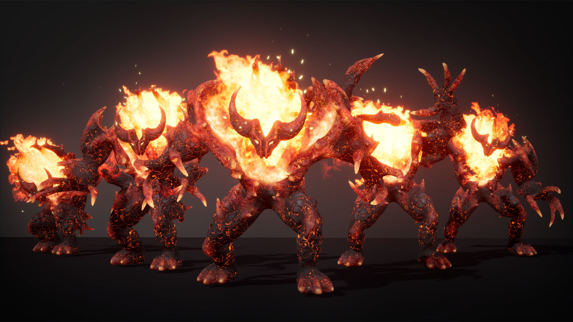 3D model Hell Golem Guard Low-poly game engine ready 3D model VR / AR ...