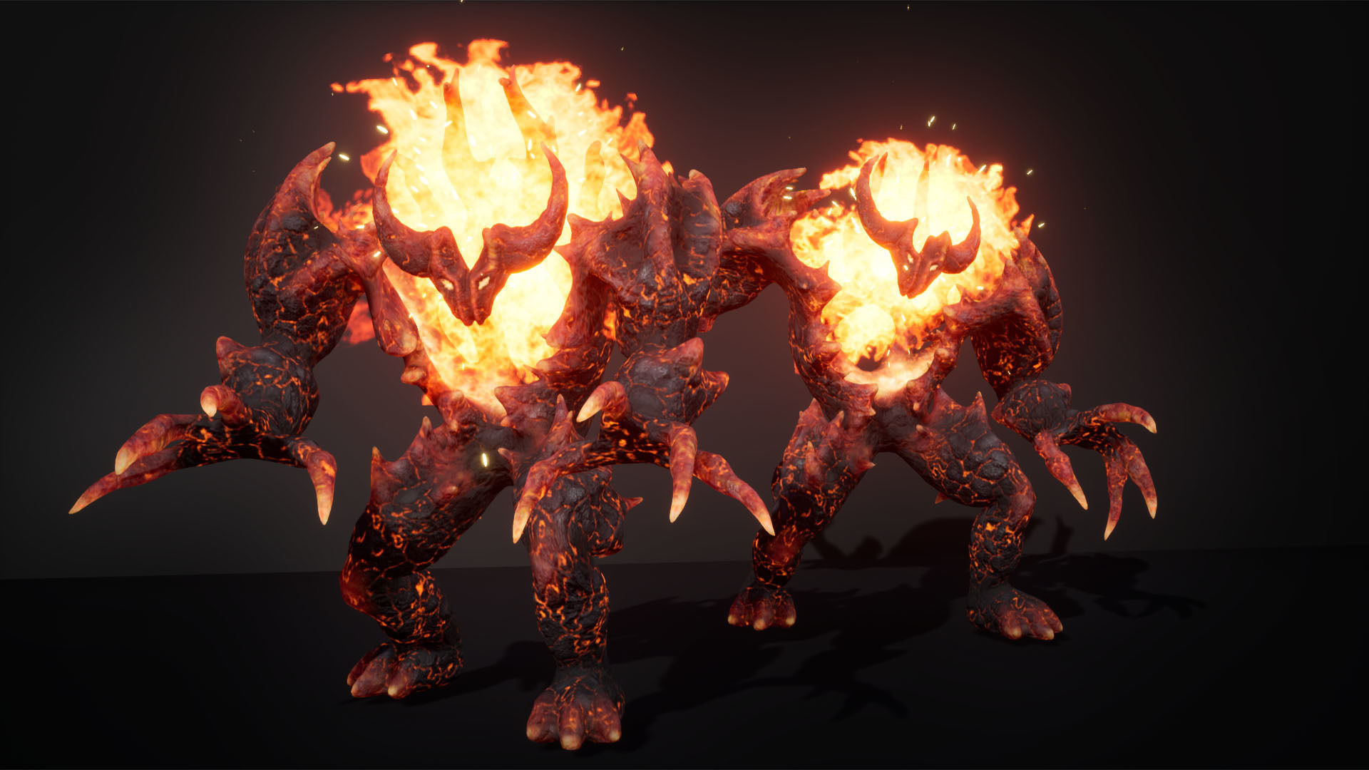 3D model Hell Golem Guard Low-poly game engine ready 3D model VR / AR ...