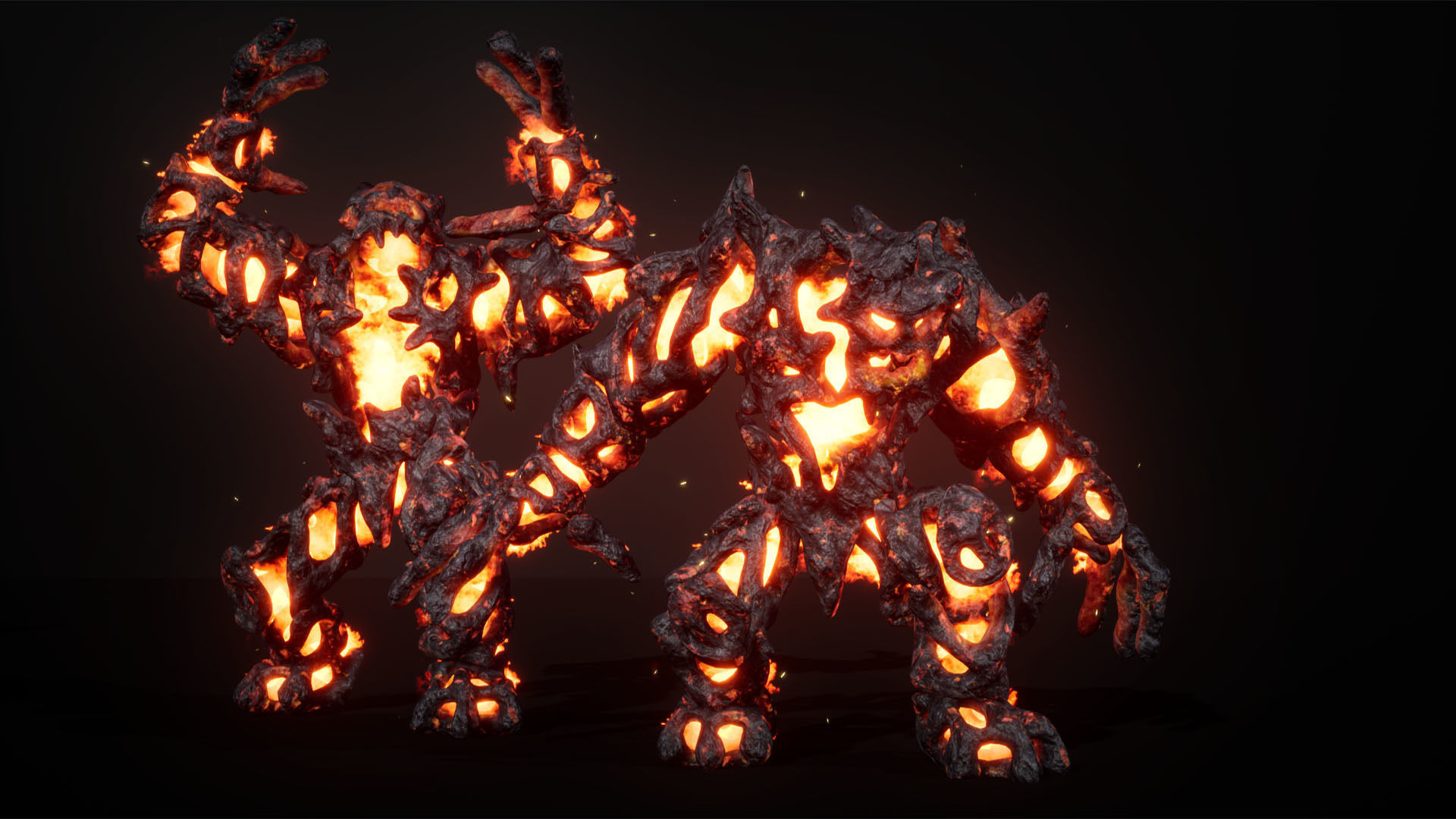 3D model Hell Golem Slayer Low-poly game engine ready 3D model VR / AR ...