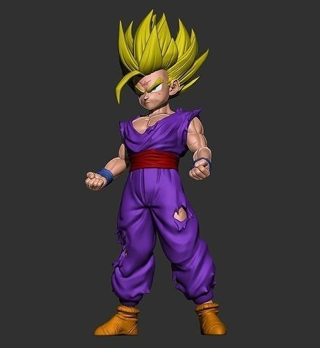 Dragonball Gohan saiyan form 3D model 3D printable | CGTrader