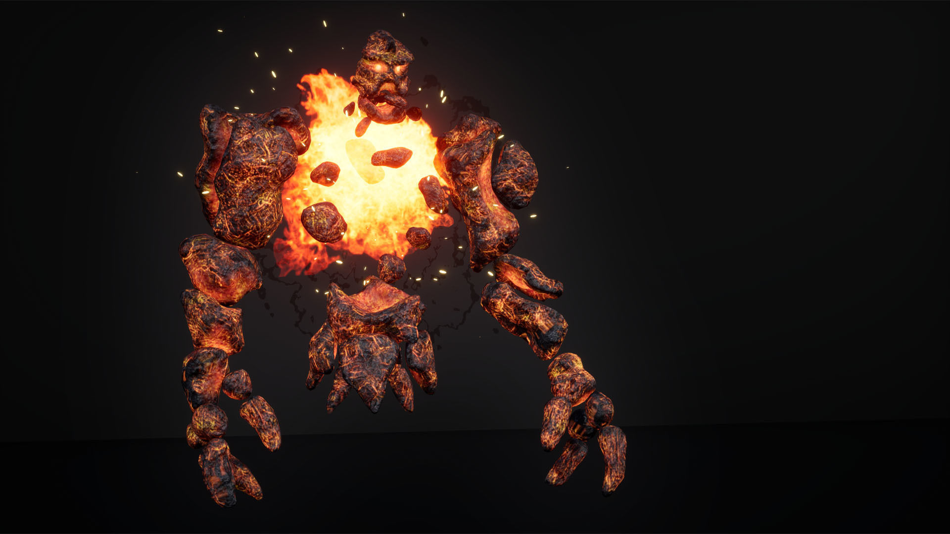 3D model Hell Golem Destroyer Low-poly game engine ready 3D model VR ...