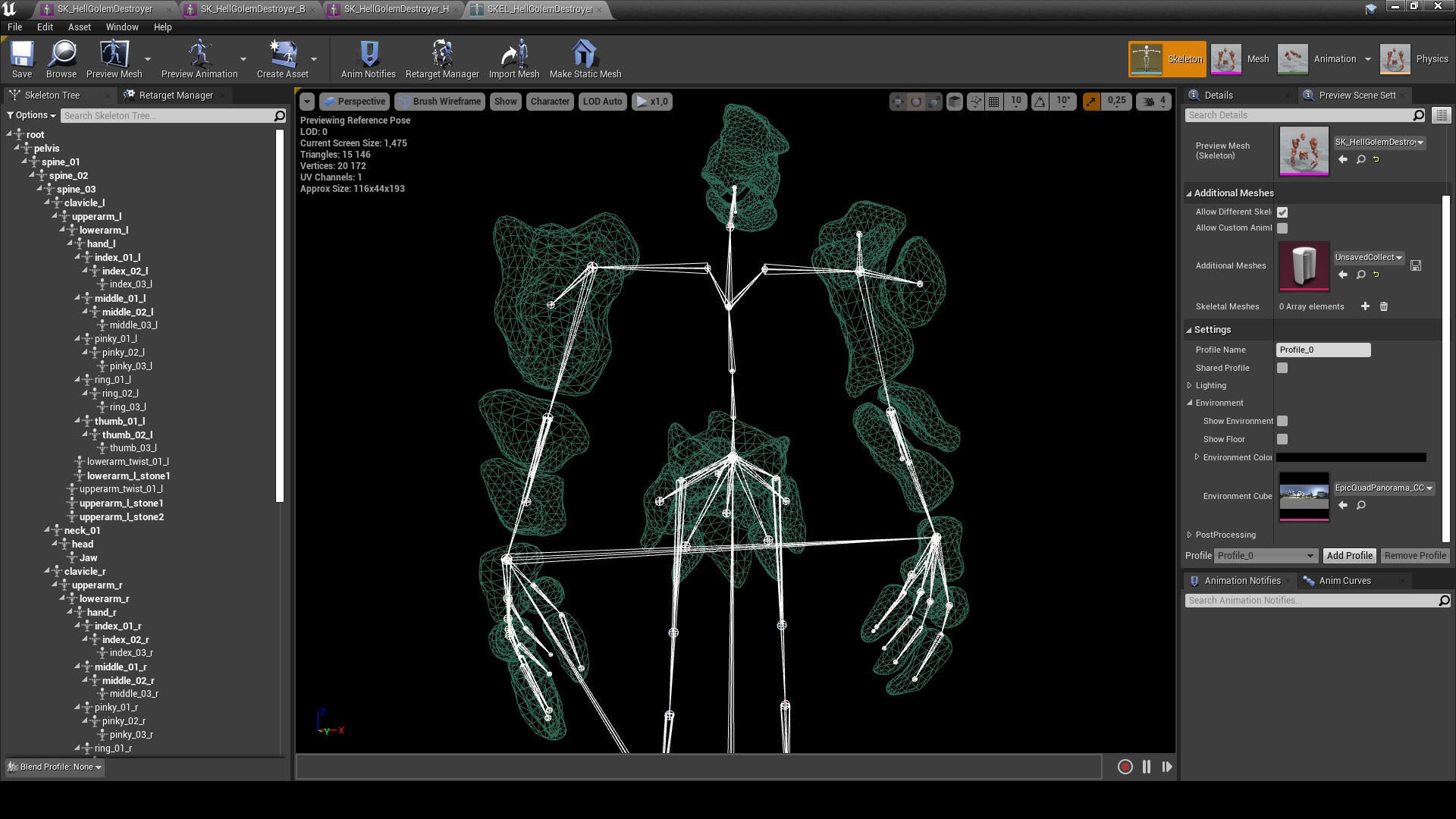 3D model Hell Golem Destroyer Low-poly game engine ready 3D model VR ...