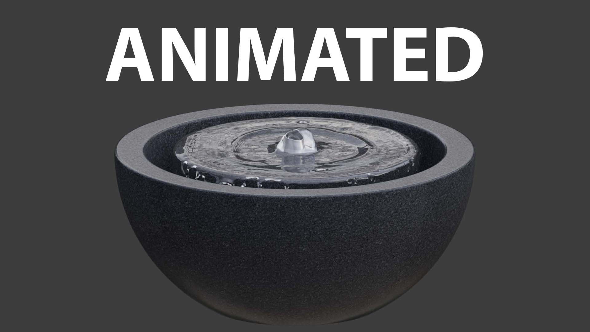 3D Animated Small Fountain - Laguna Round Solar model 3D model animated ...