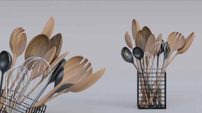 kitchen tableware set 3D model | CGTrader