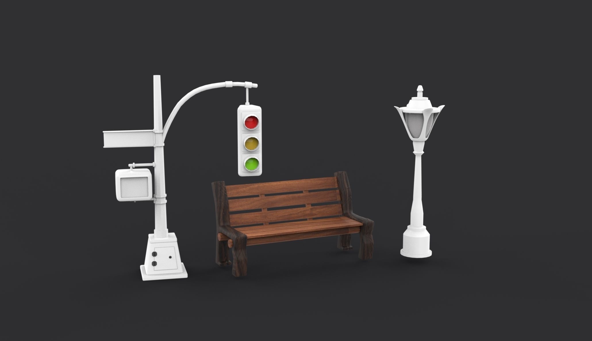 3D model street props VR / AR / low-poly | CGTrader