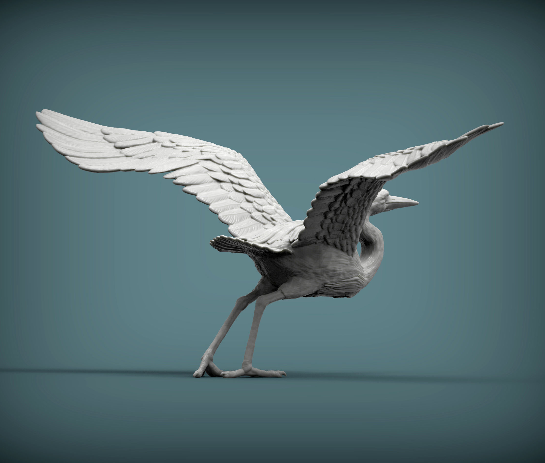Heron taking off 3D model 3D printable | CGTrader