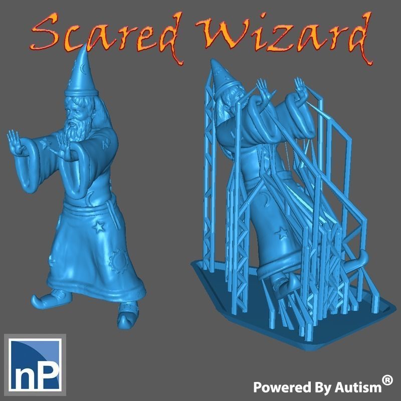 Fantasy Adventurer - Scared Wizard free 3D model 3D printable | CGTrader