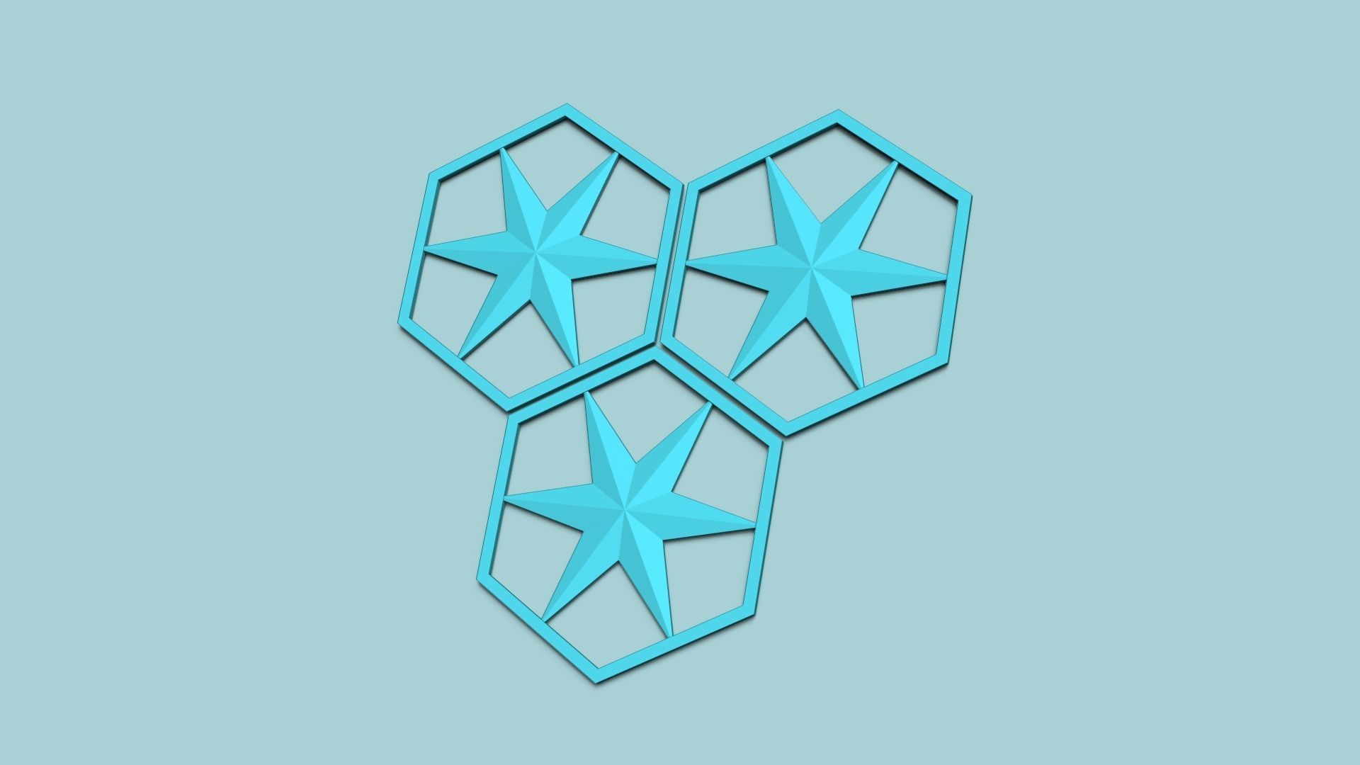 Hexagonal Wall Panel A17 Star - Interior Design Decoration 3D model 3D ...