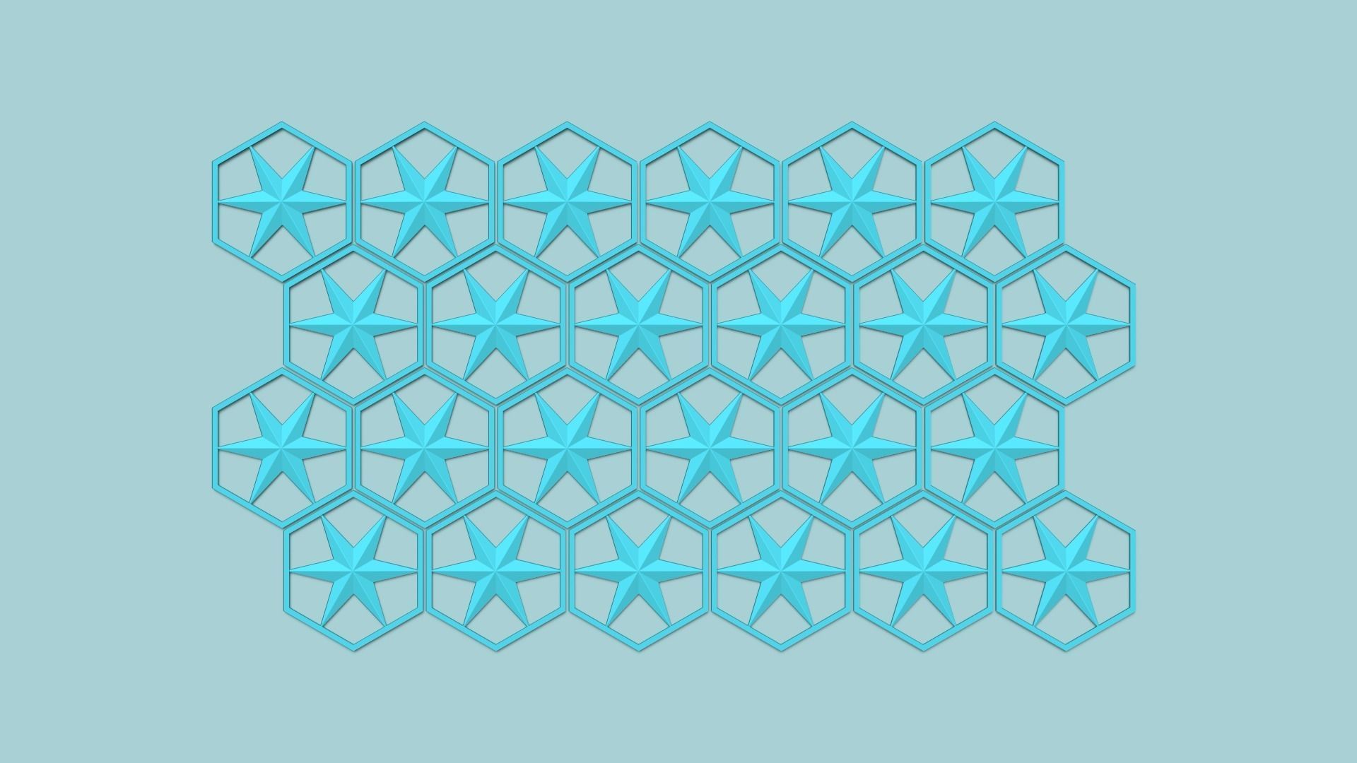 Hexagonal Wall Panel A17 Star - Interior Design Decoration 3D model 3D ...