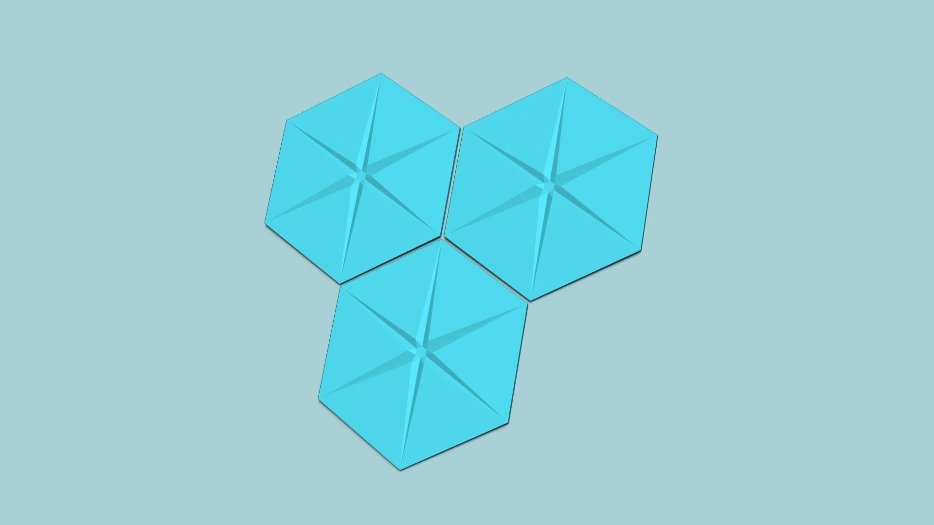 Hexagonal Wall Panel A19 Star - Interior Design Decoration 3D model 3D ...