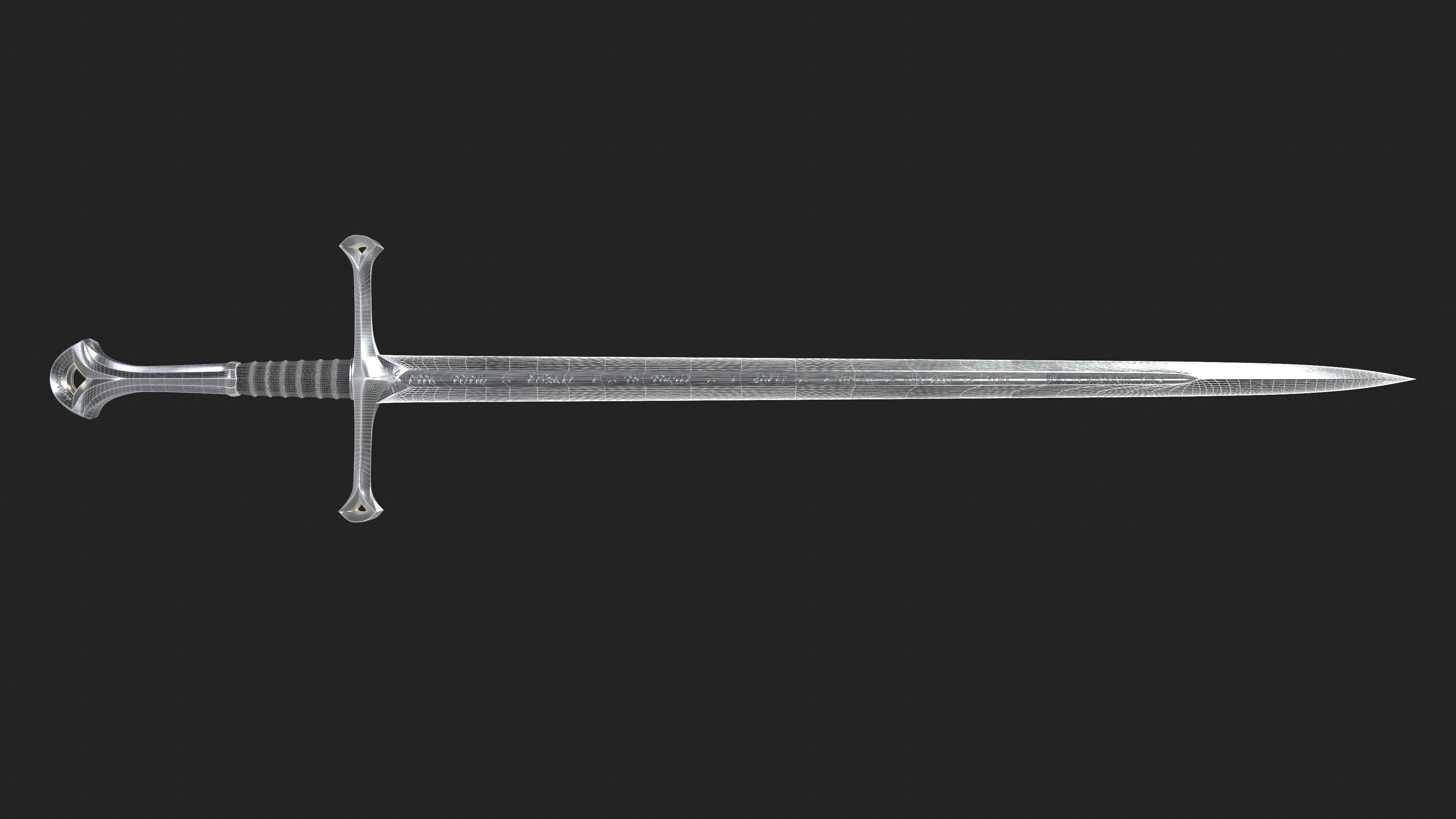Anduril Sword 3D Model 3D model | CGTrader