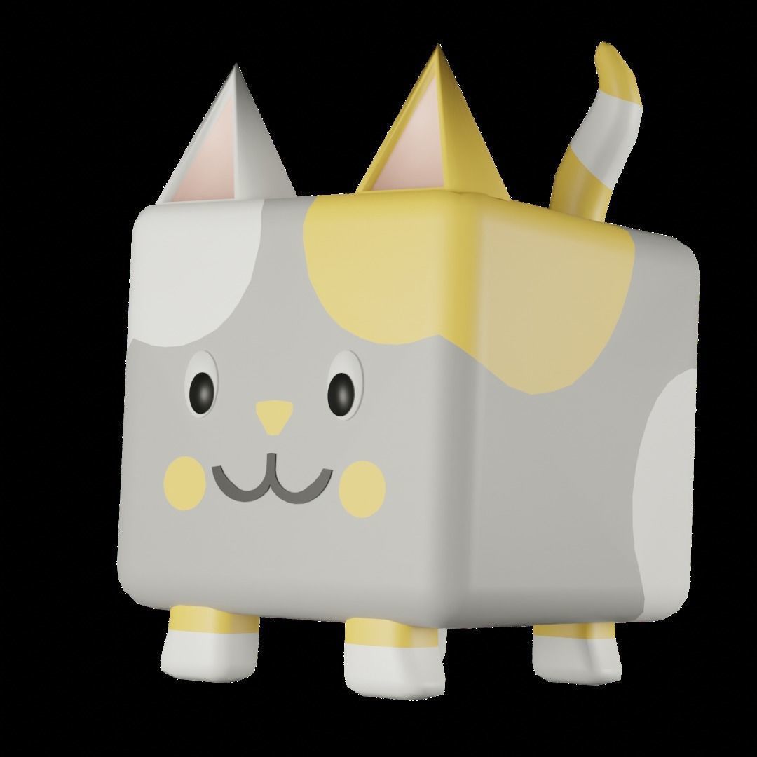 Cube Yellow Cat free VR / AR / low-poly 3D model rigged | CGTrader
