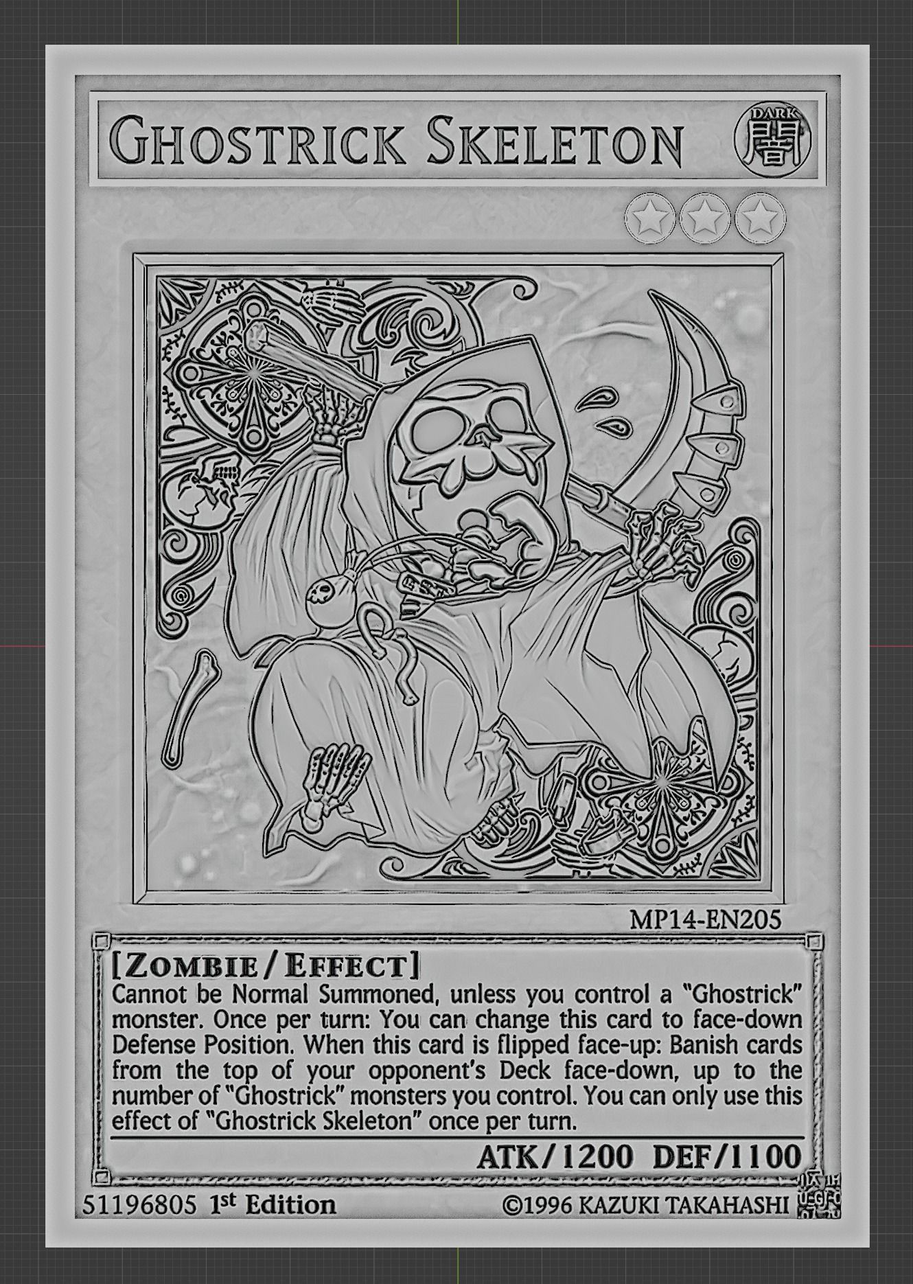 ghostrick skeleton - yugioh free 3D model 3D printable | CGTrader