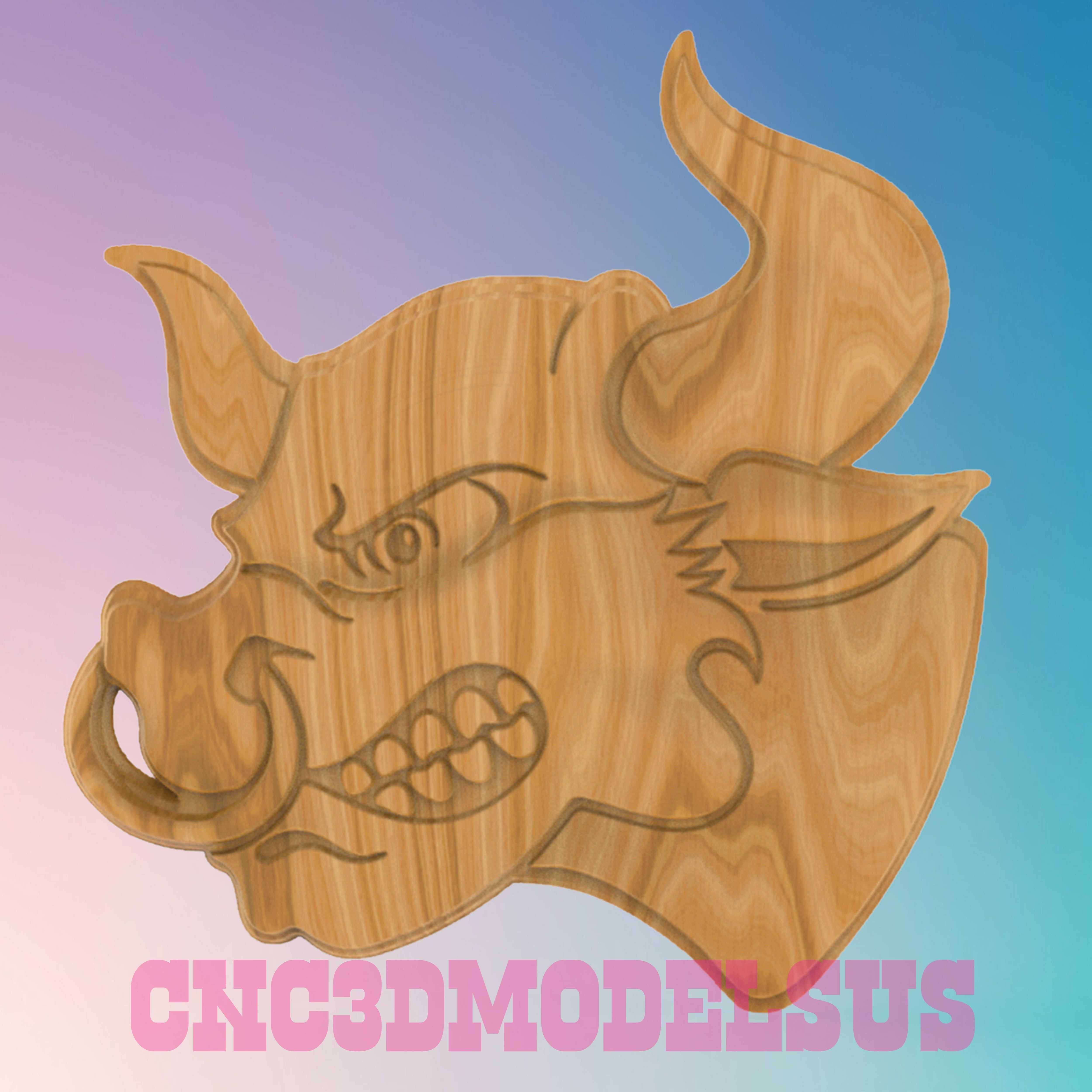 Bull 3D MODEL STL FILE FOR CNC ROUTER 3D model 3D printable | CGTrader