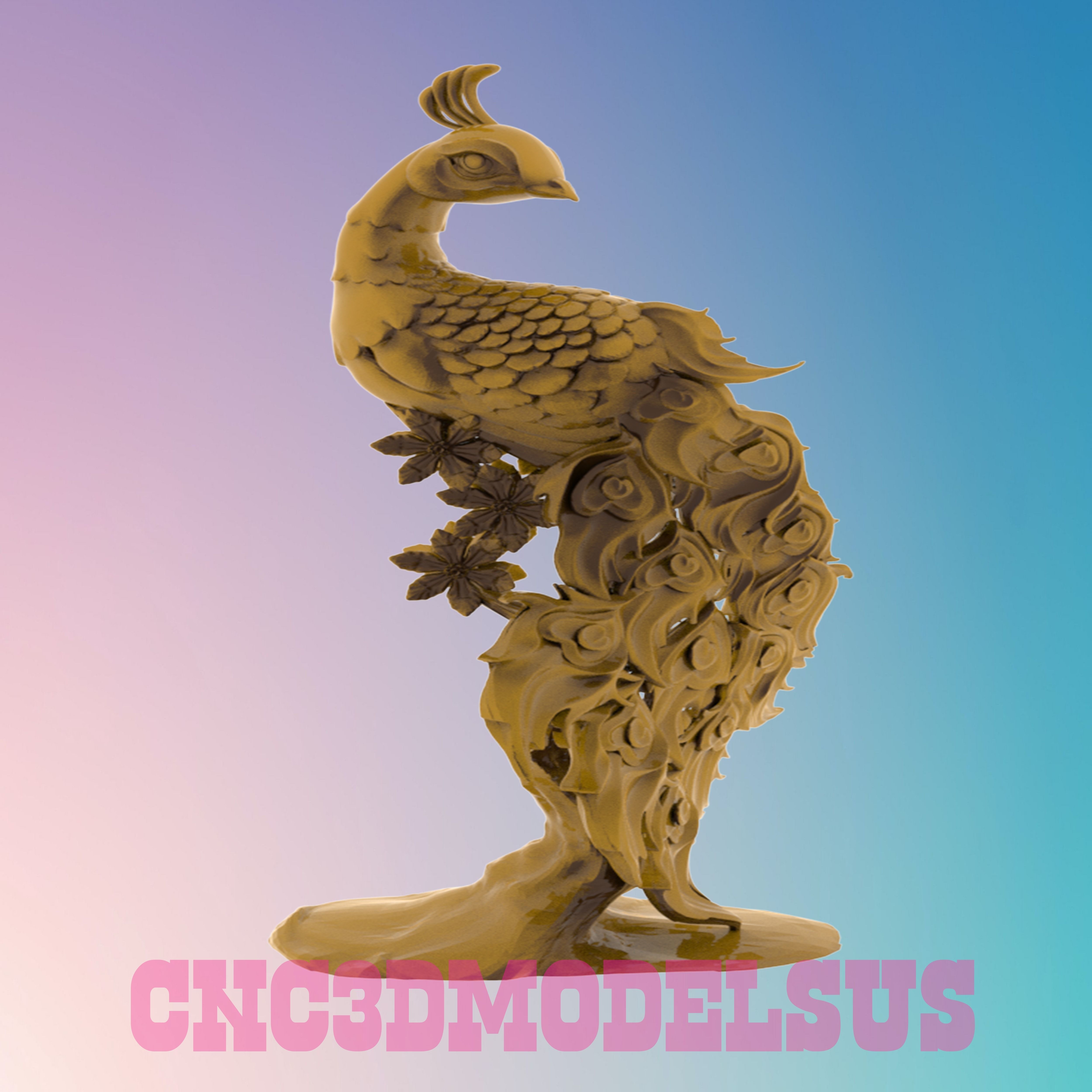 peafowl 3D MODEL STL FILE FOR CNC ROUTER LASER 3D model 3D printable ...