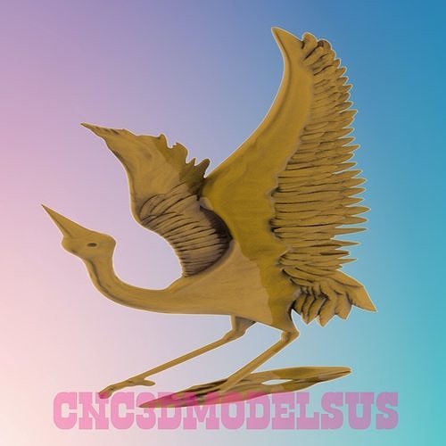 flamingo 3D MODEL STL FILE FOR CNC ROUTER LASER 3D model 3D printable ...