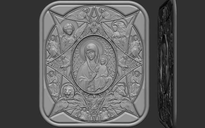 Saint mariam with jesus relief panel paradise - altar - church 3D model ...