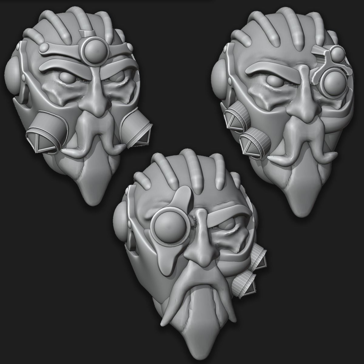 Sky dwarf heads 3D model 3D printable | CGTrader