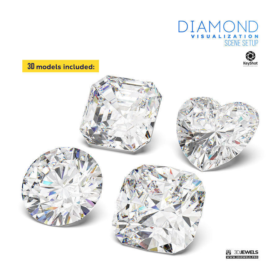 KeyShot Scene Setup For Jewelry Diamonds Renderings 3D model | CGTrader