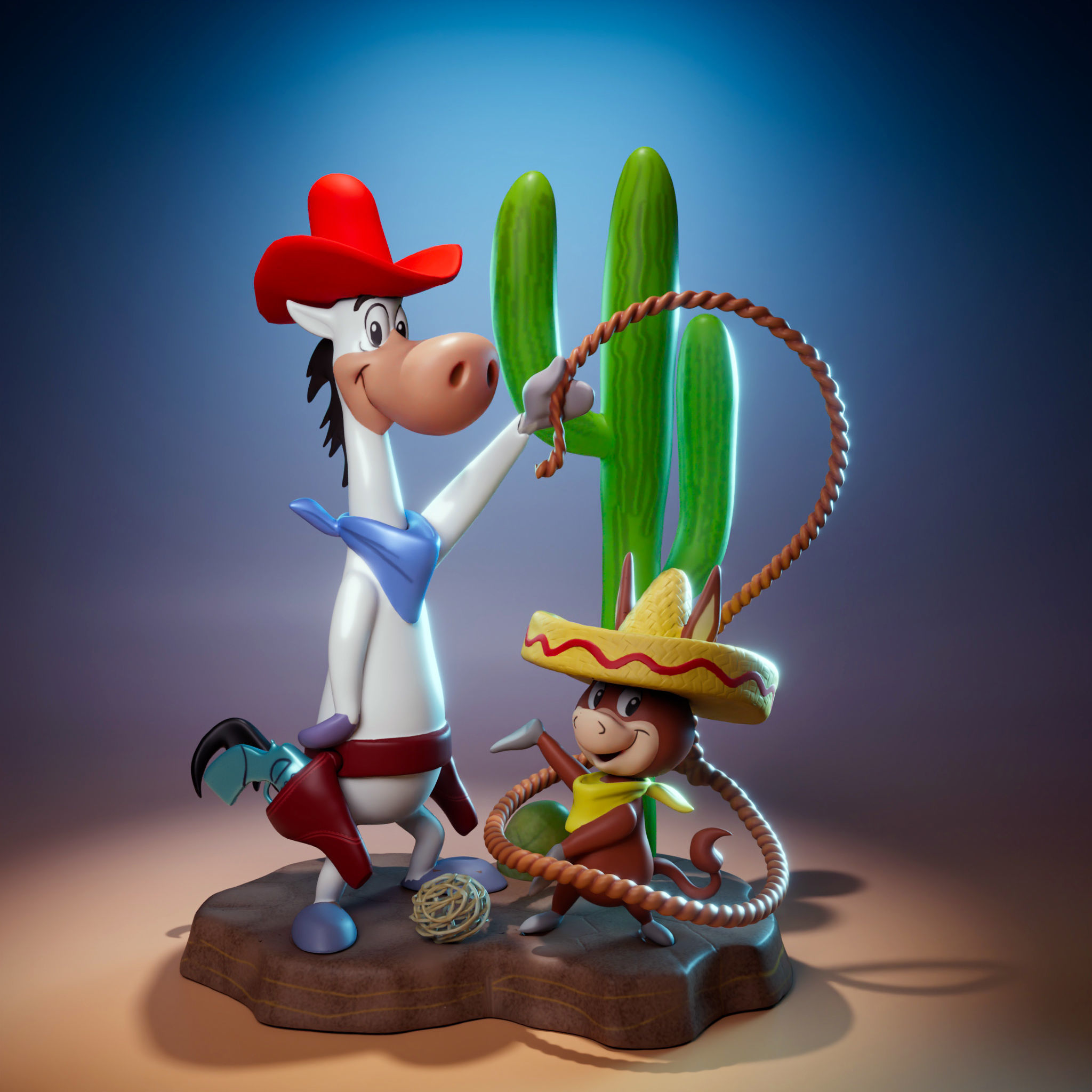 Quick Draw And Baba Looey 3D model 3D printable | CGTrader