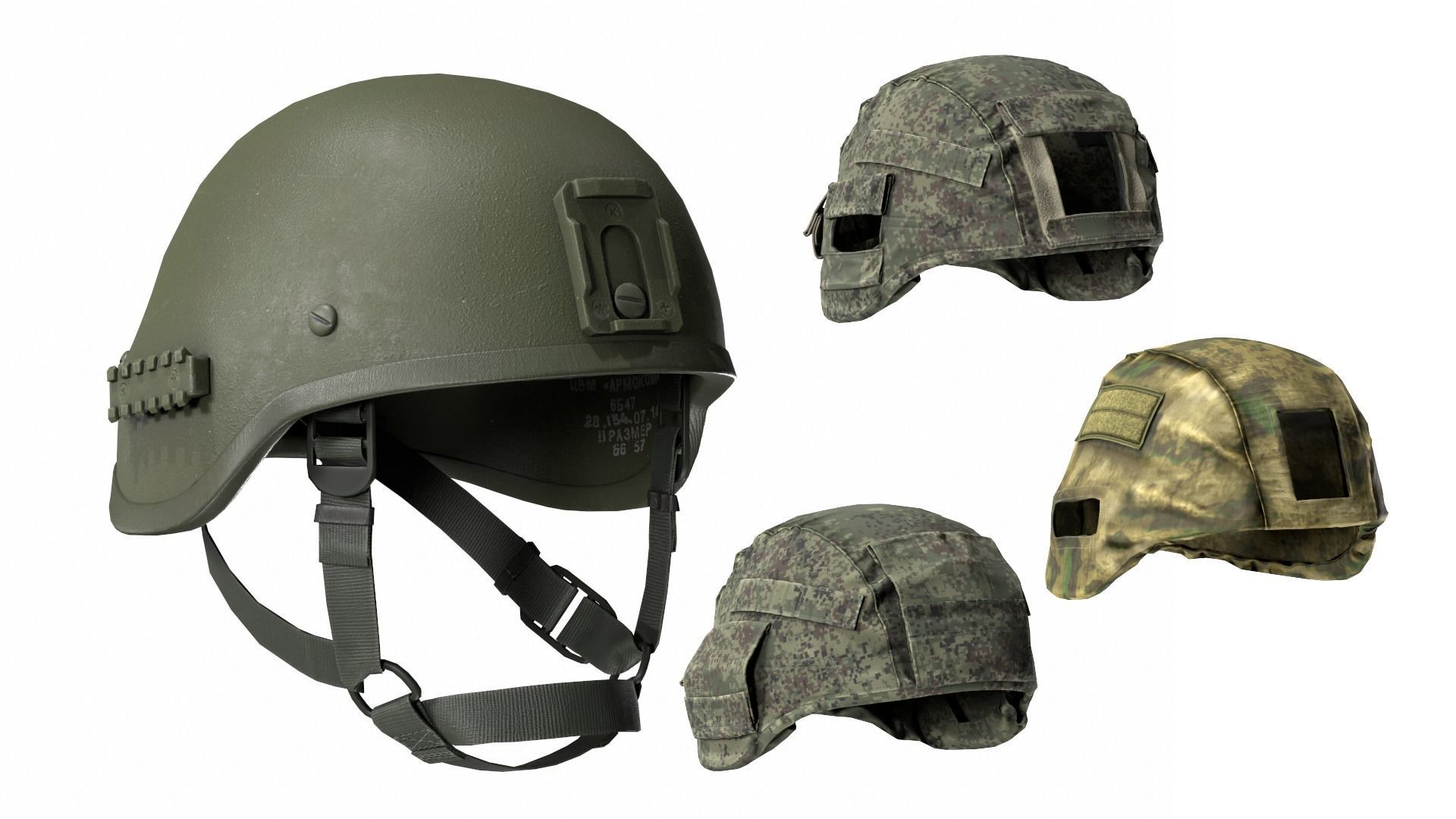 3D model 6B47 Russian Ratnik Helmet Modular Pack VR / AR / low-poly ...