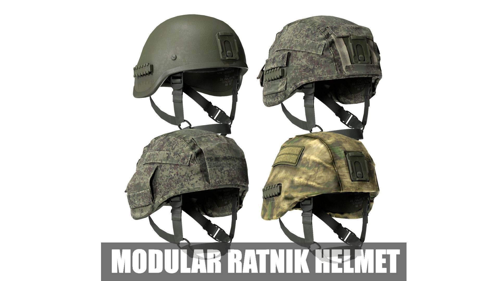 3D model 6B47 Russian Ratnik Helmet Modular Pack VR / AR / low-poly ...