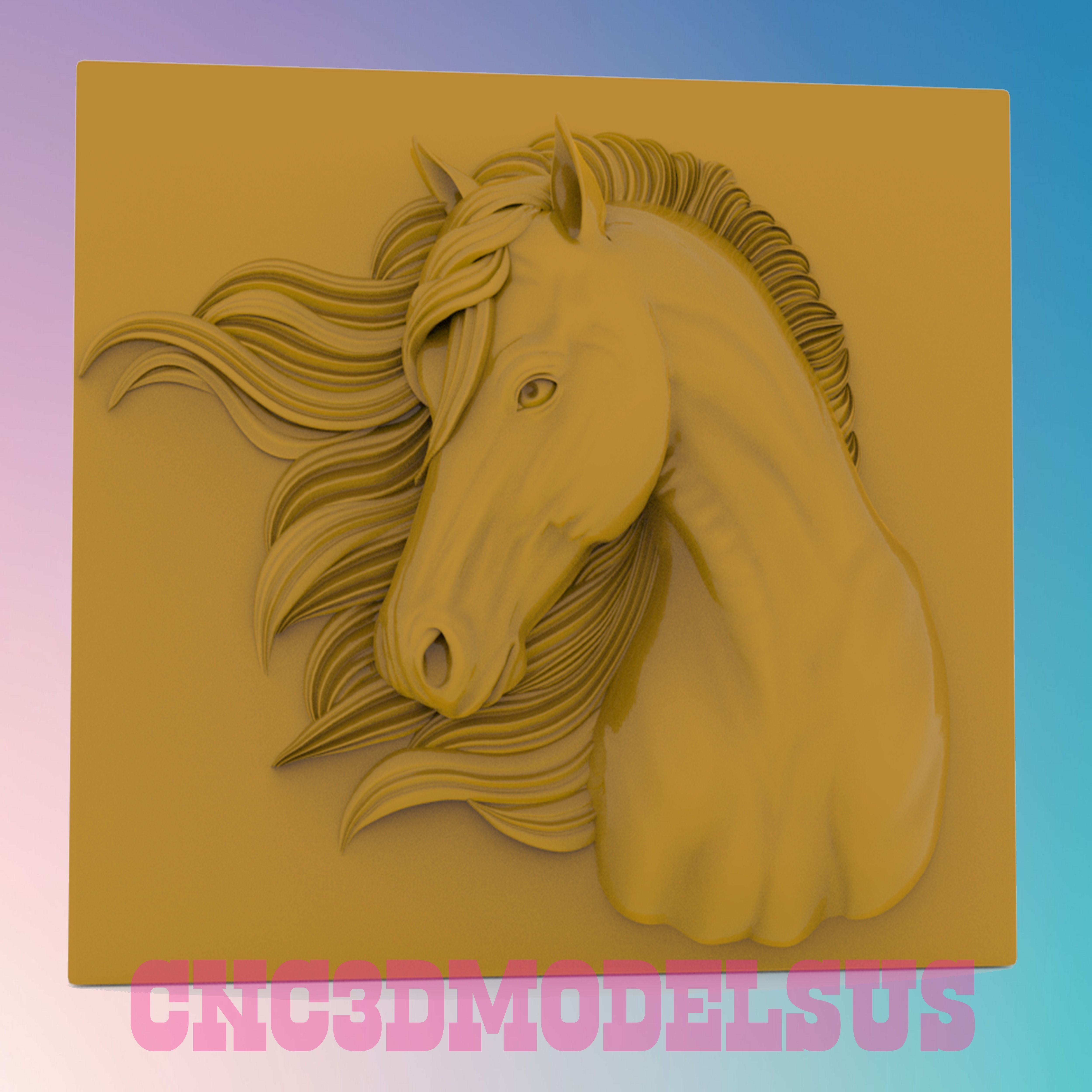 Horse head 3D MODEL STL FILE FOR CNC ROUTER LASER 3D model 3D printable ...