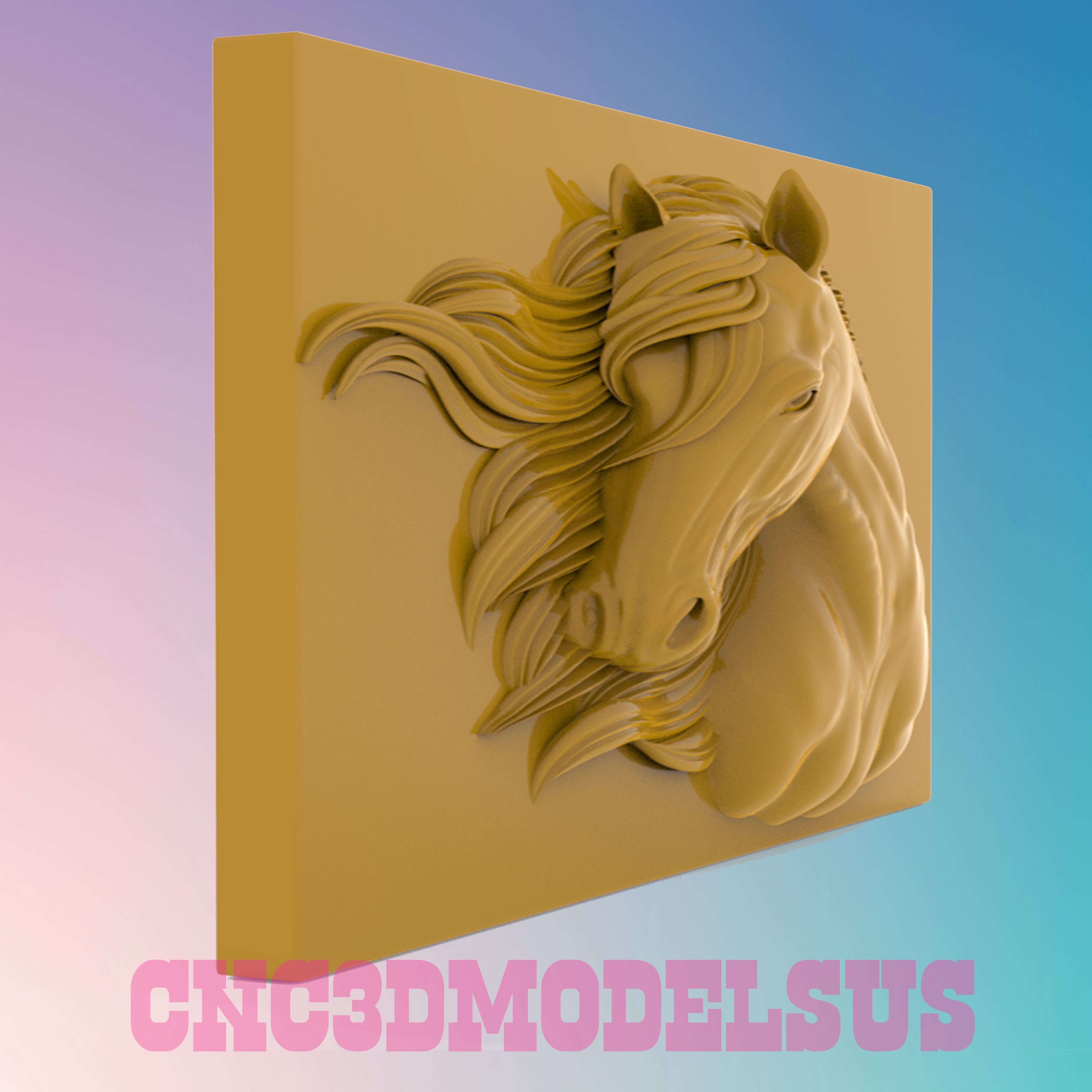 Horse head 3D MODEL STL FILE FOR CNC ROUTER LASER 3D model 3D printable | CGTrader