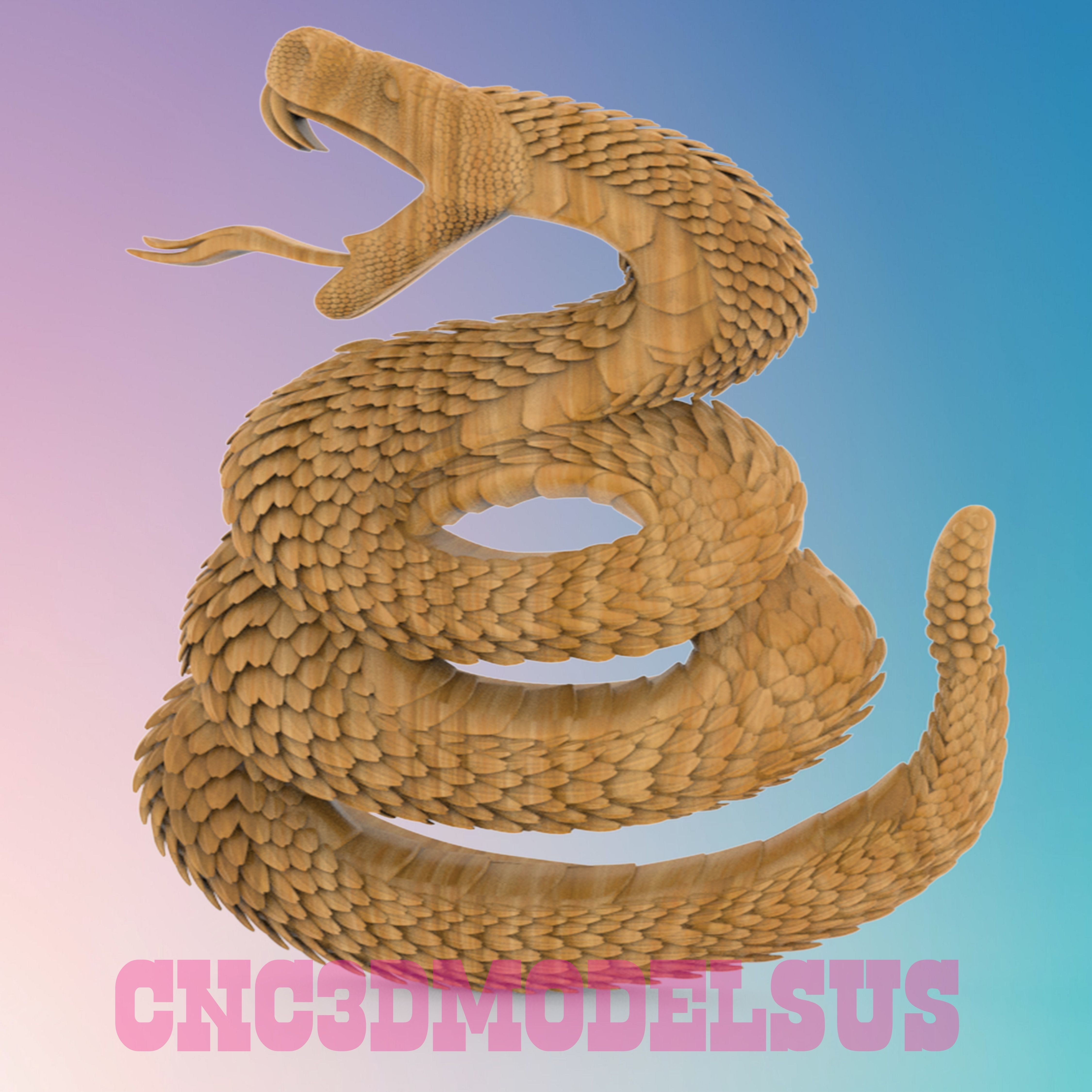Snake 3D MODEL STL FILE FOR CNC ROUTER LASER 3D model 3D printable ...