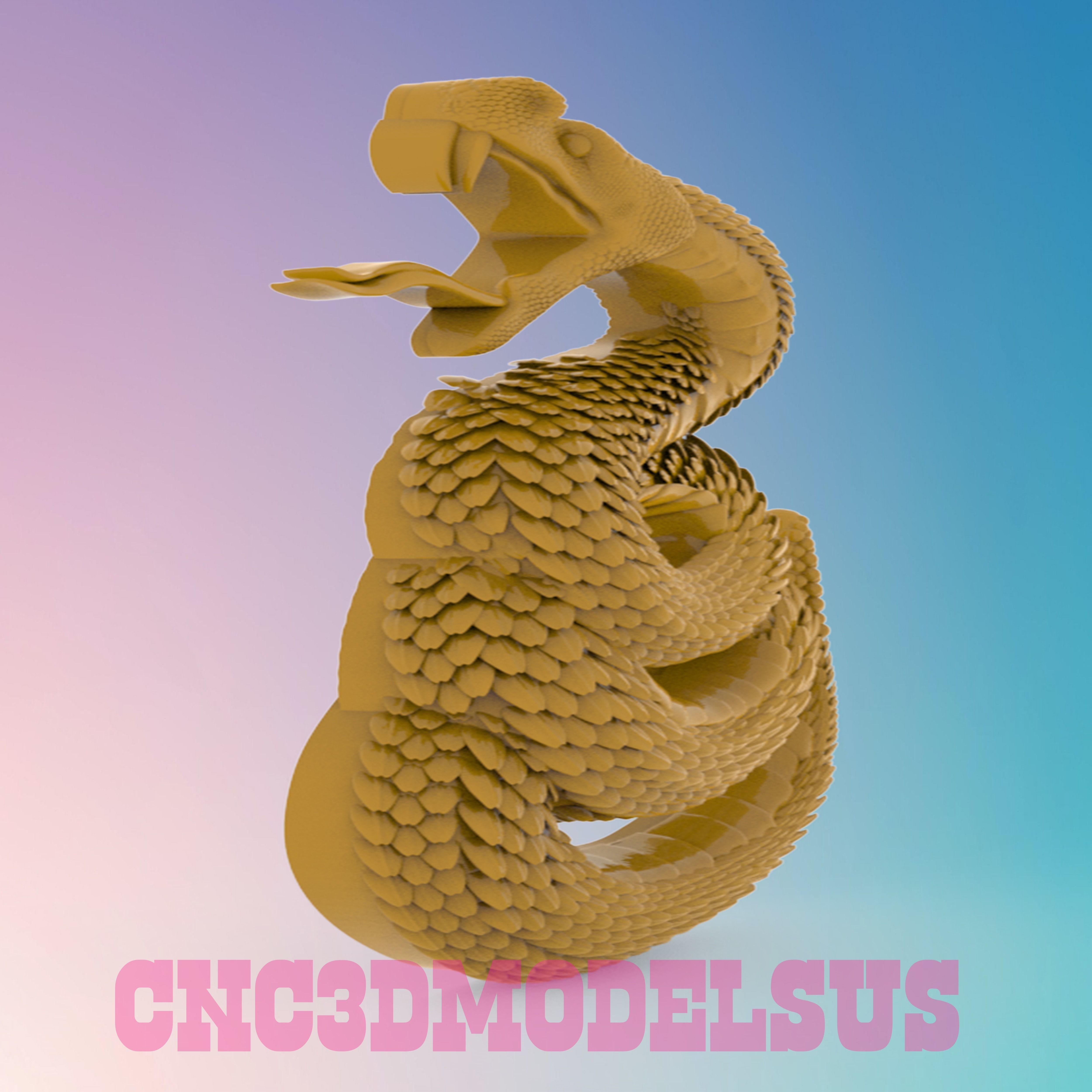Snake 3D MODEL STL FILE FOR CNC ROUTER LASER 3D model 3D printable ...