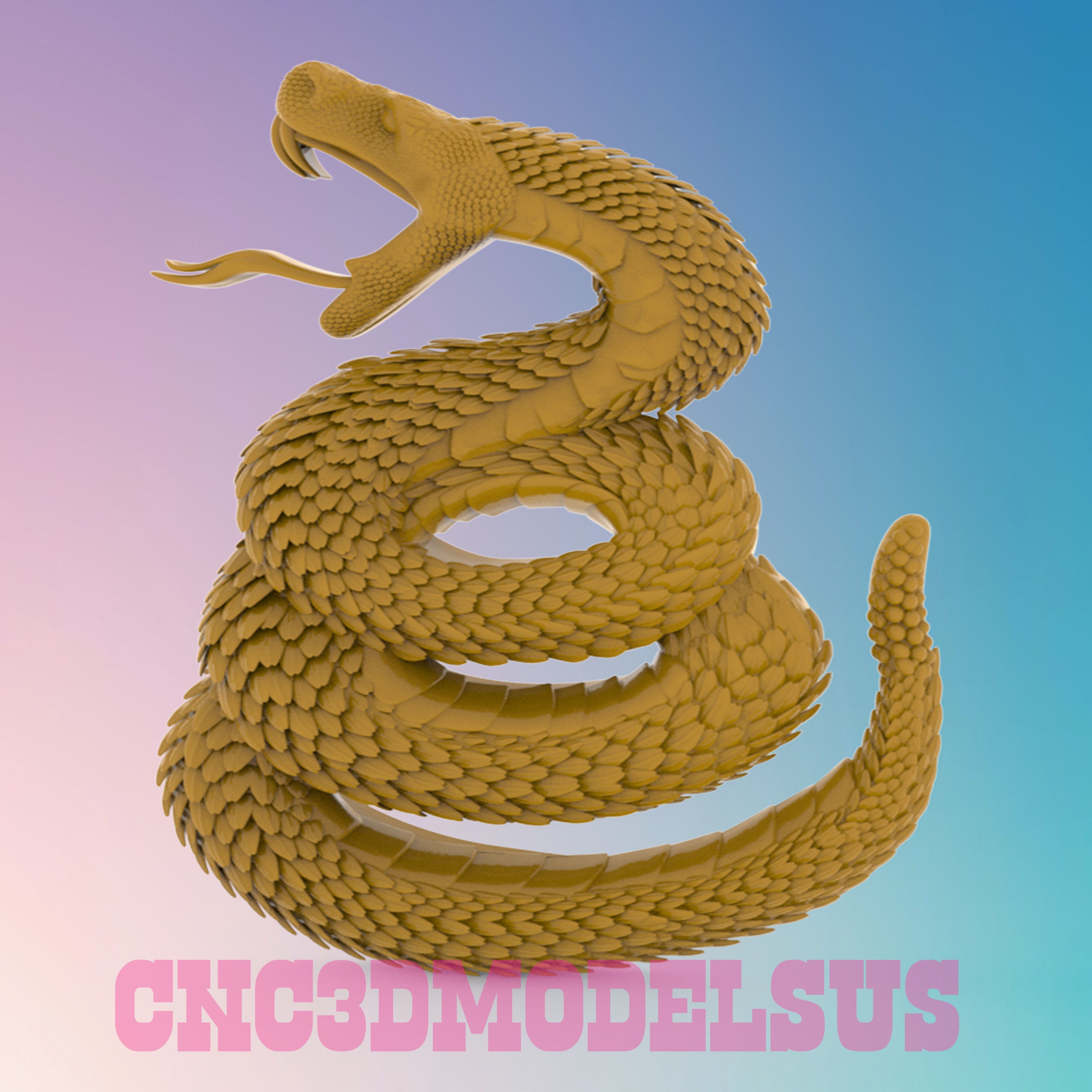 Snake 3D MODEL STL FILE FOR CNC ROUTER LASER 3D model 3D printable ...