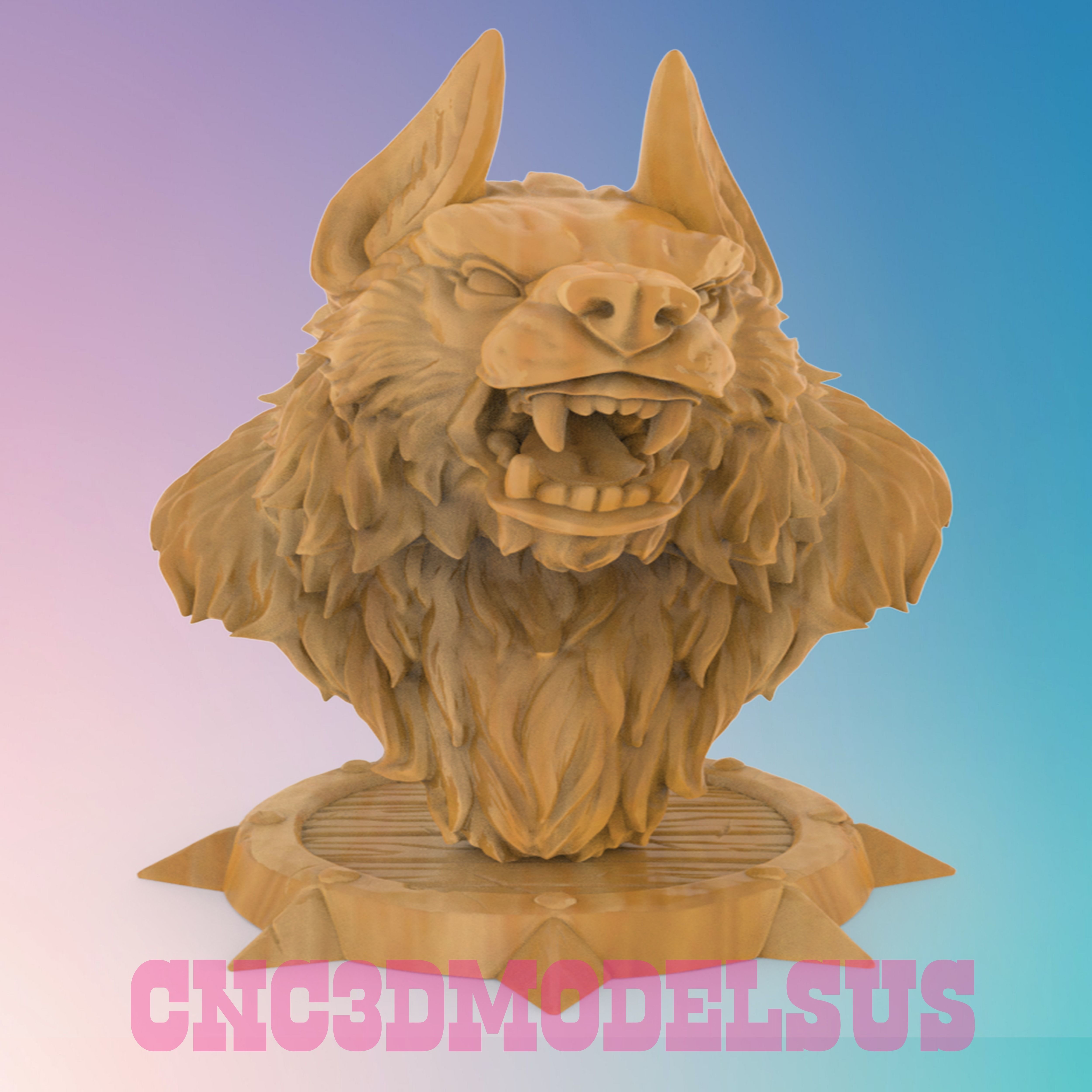 Wolf head 3D MODEL STL FILE FOR CNC ROUTER LASER 3D model 3D printable ...