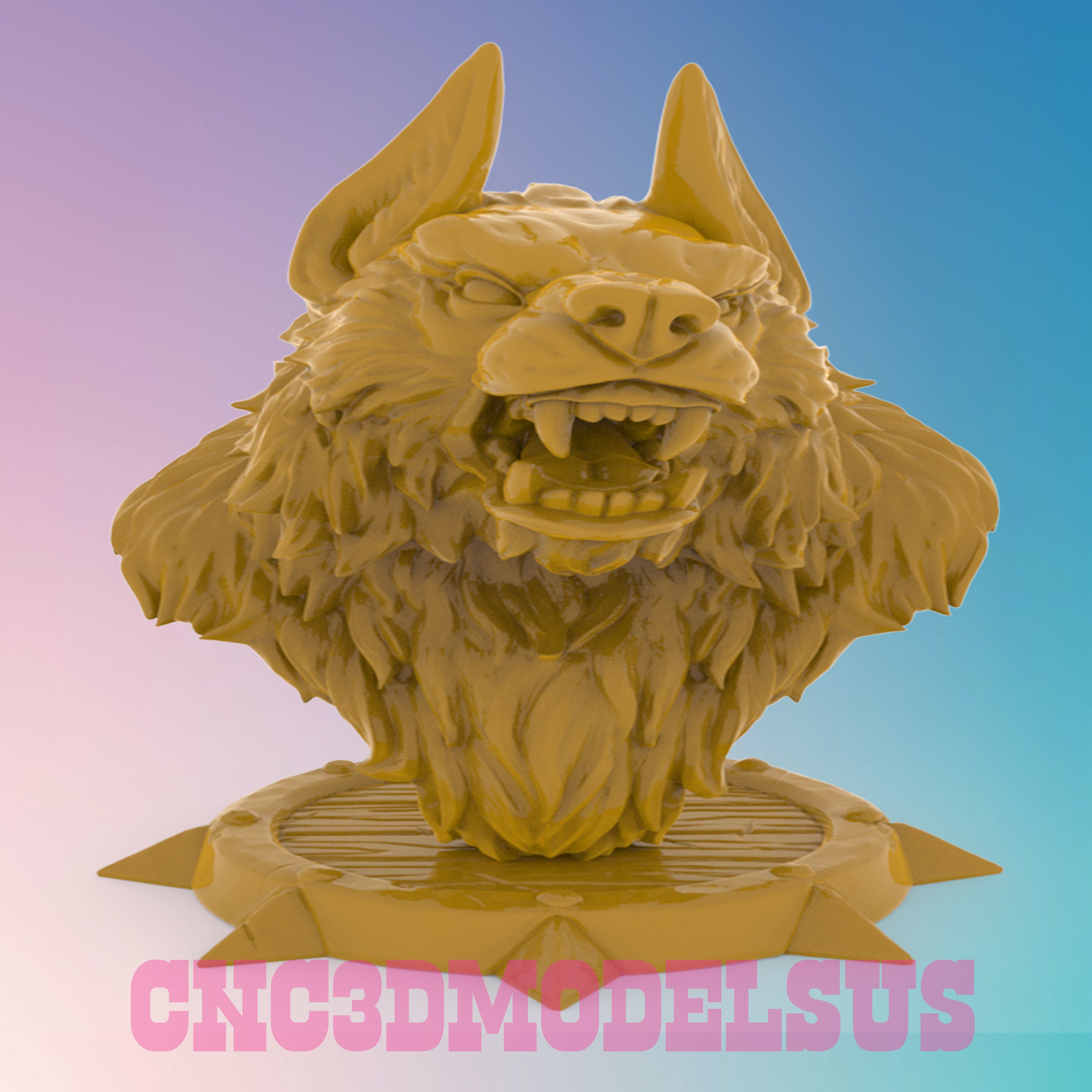 Wolf head 3D MODEL STL FILE FOR CNC ROUTER LASER 3D model 3D printable ...