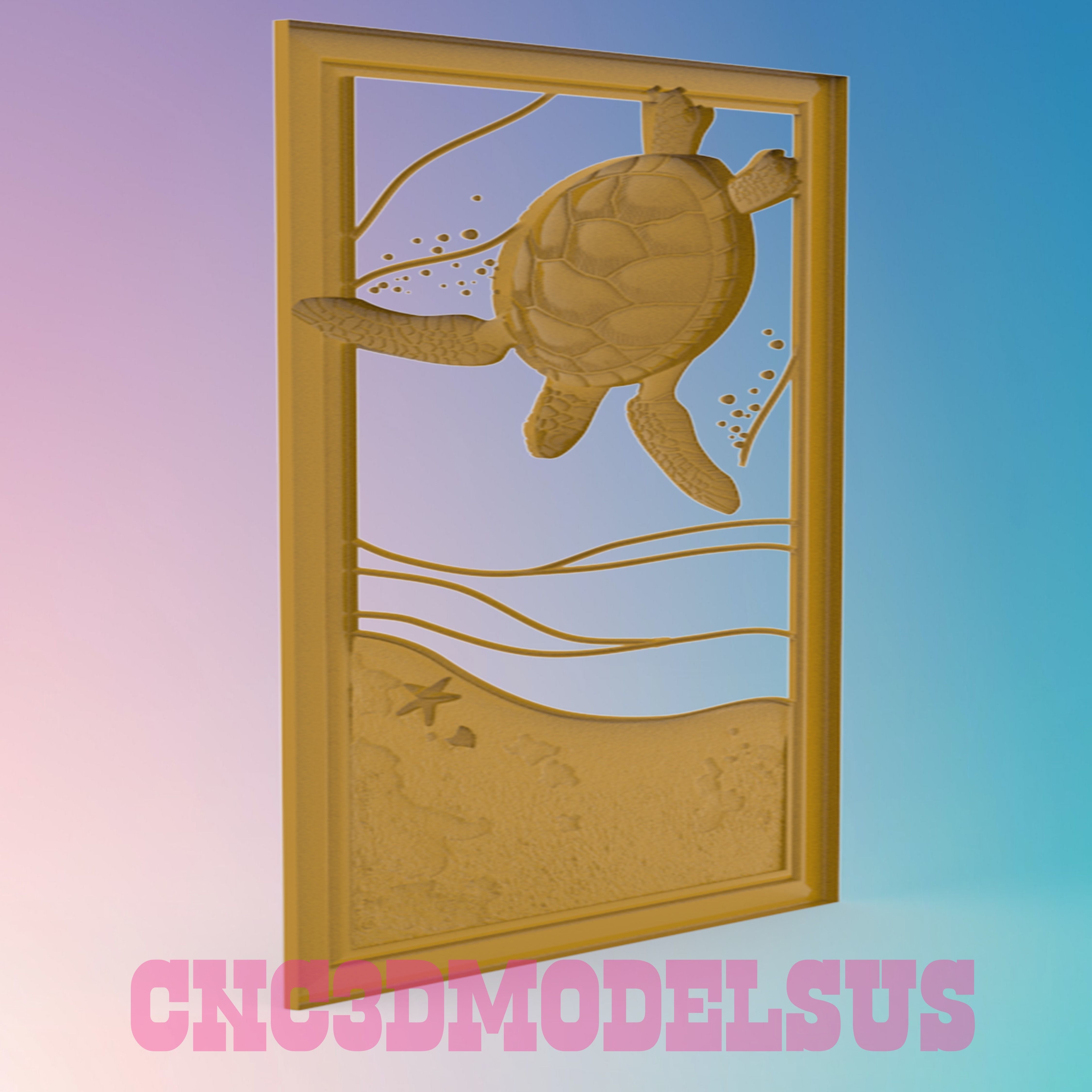 Turtle 3d Model Stl File For Cnc Router Laser 3d Model 3d Printable