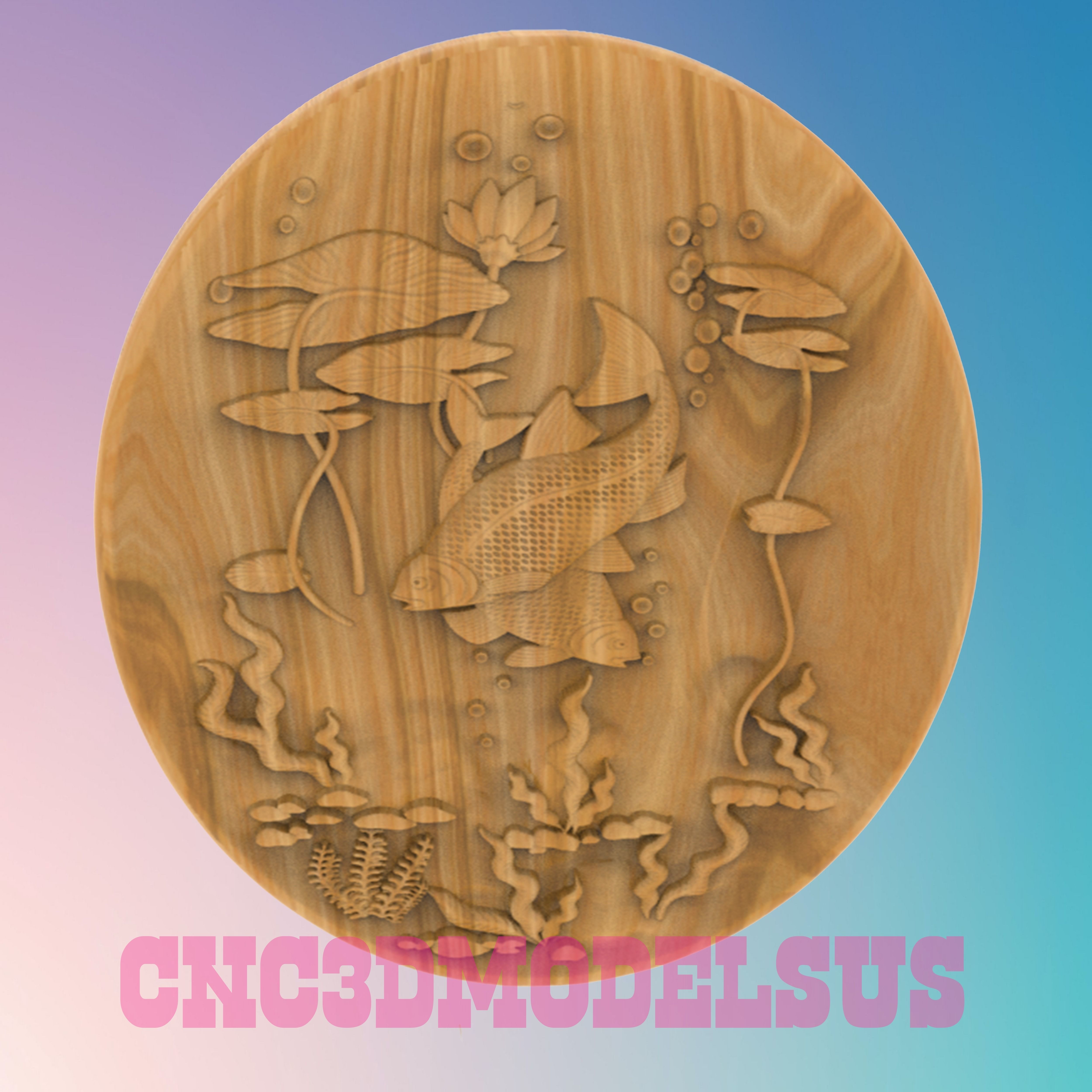 panel fish 3D MODEL STL FILE FOR CNC ROUTER LASER 3D model 3D printable ...