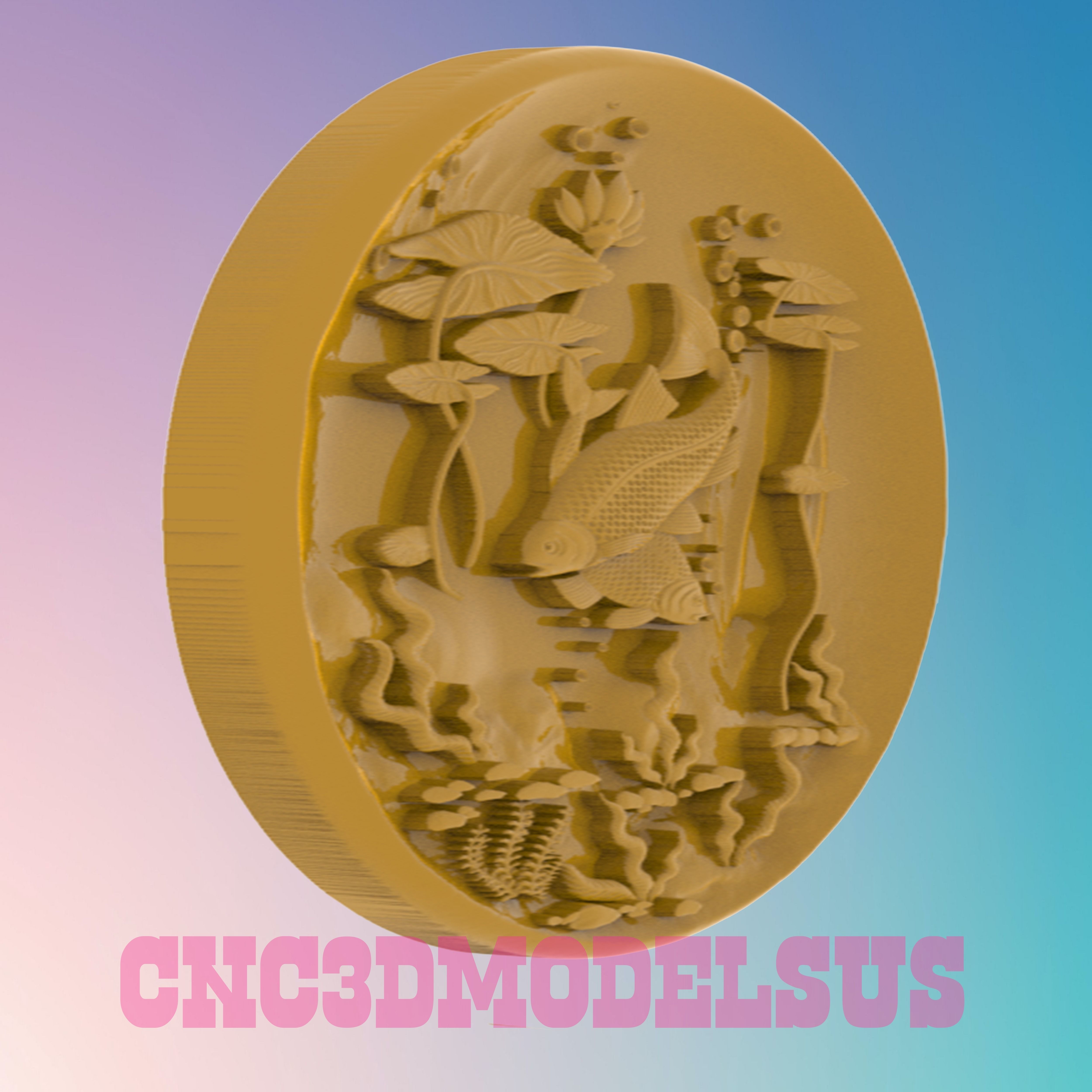 panel fish 3D MODEL STL FILE FOR CNC ROUTER LASER 3D model 3D printable ...