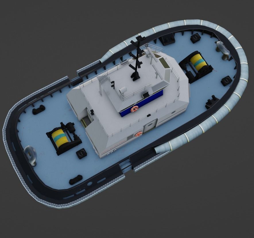 3D model Fully electric tugboat 3D model low-poly VR / AR / low-poly ...