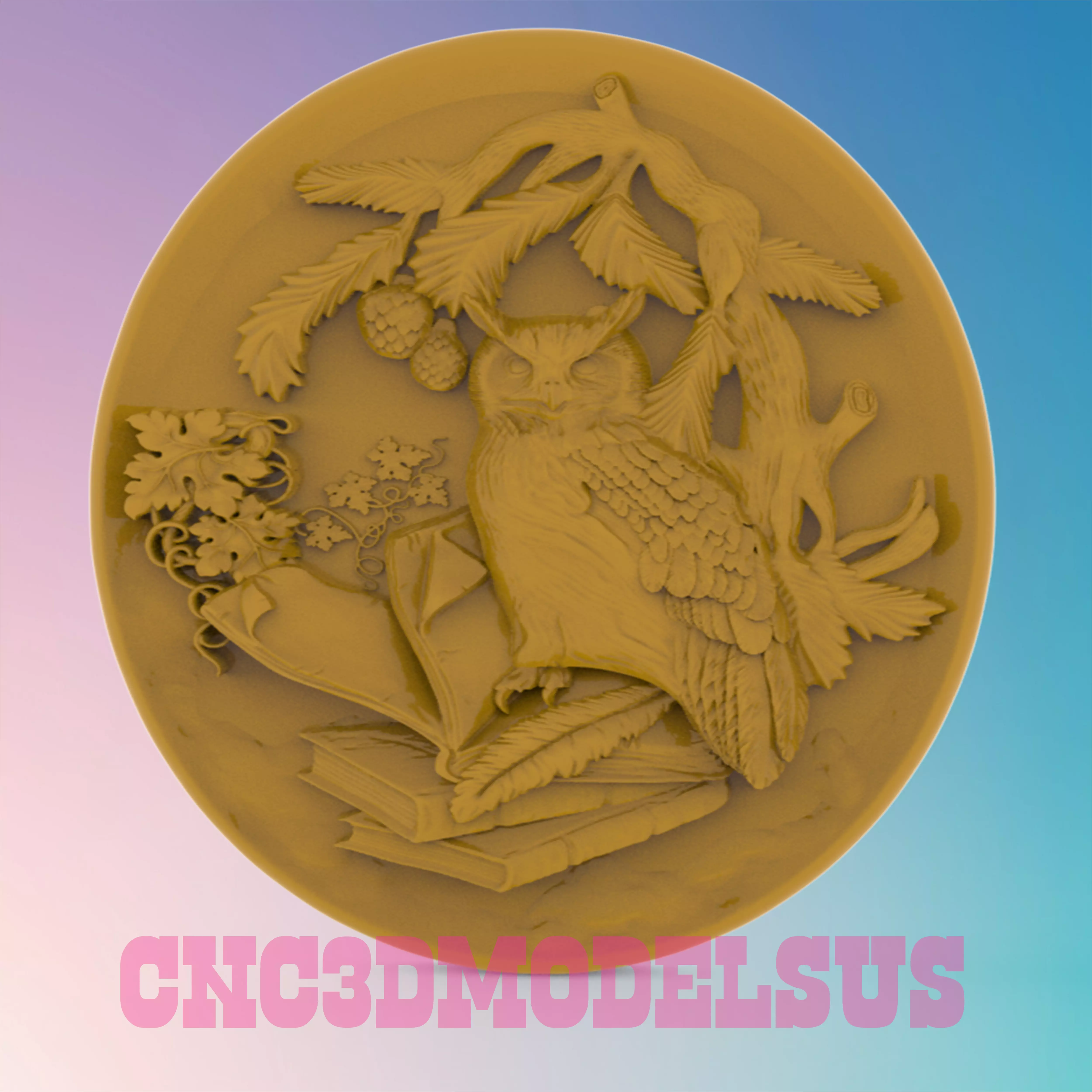 Owl 3D MODEL STL FILE FOR CNC ROUTER 3D model 3D printable | CGTrader