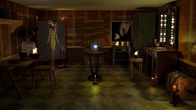 Magic and wizard room 3D model | CGTrader