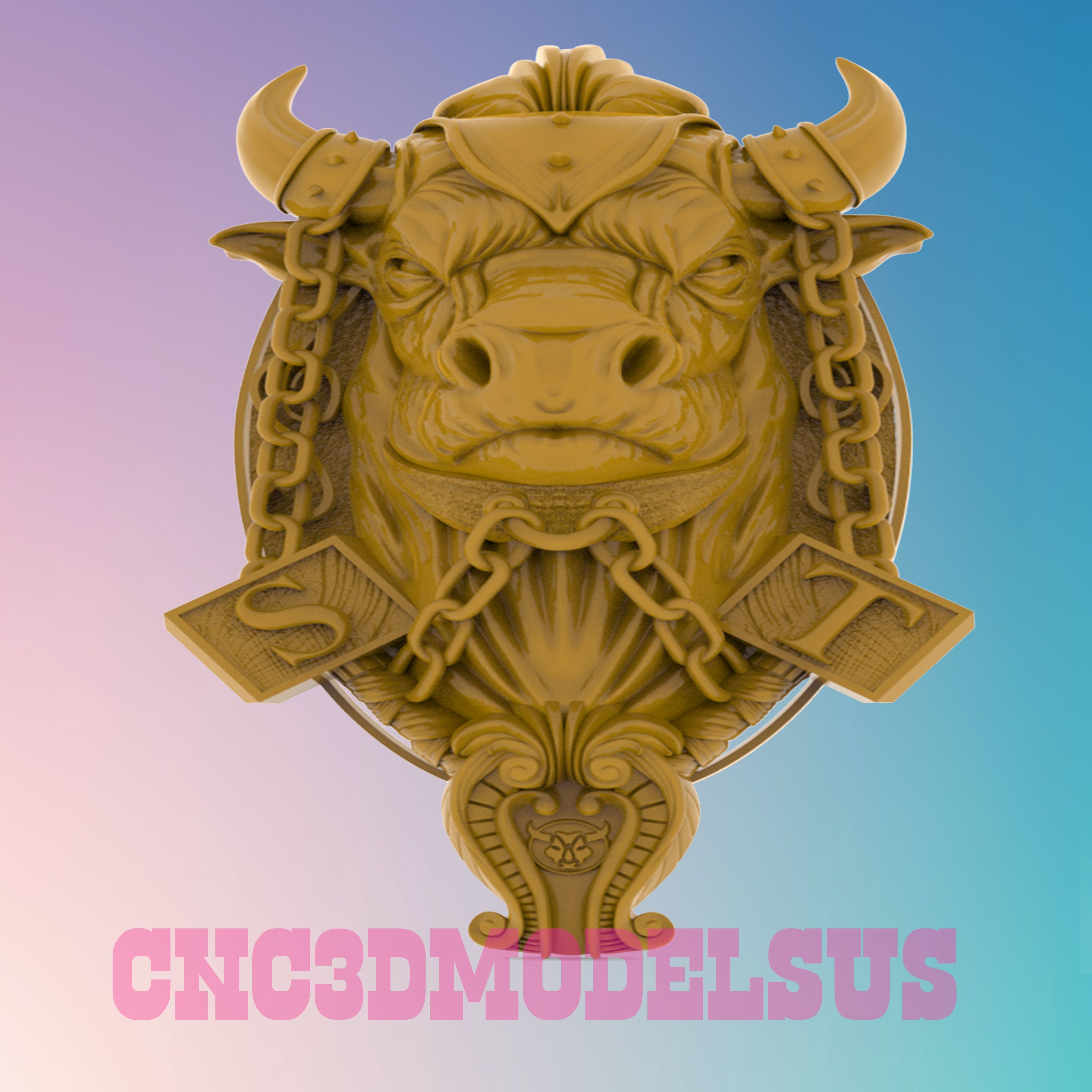Bull 3D MODEL STL FILE FOR CNC ROUTER LASER 3D model 3D printable ...