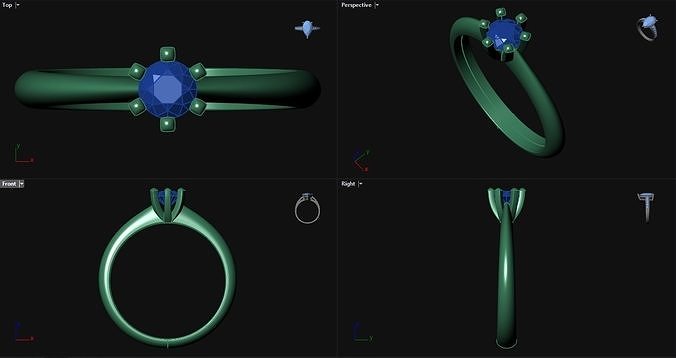 6 Prong Engagement Ring 3D model 3D printable | CGTrader